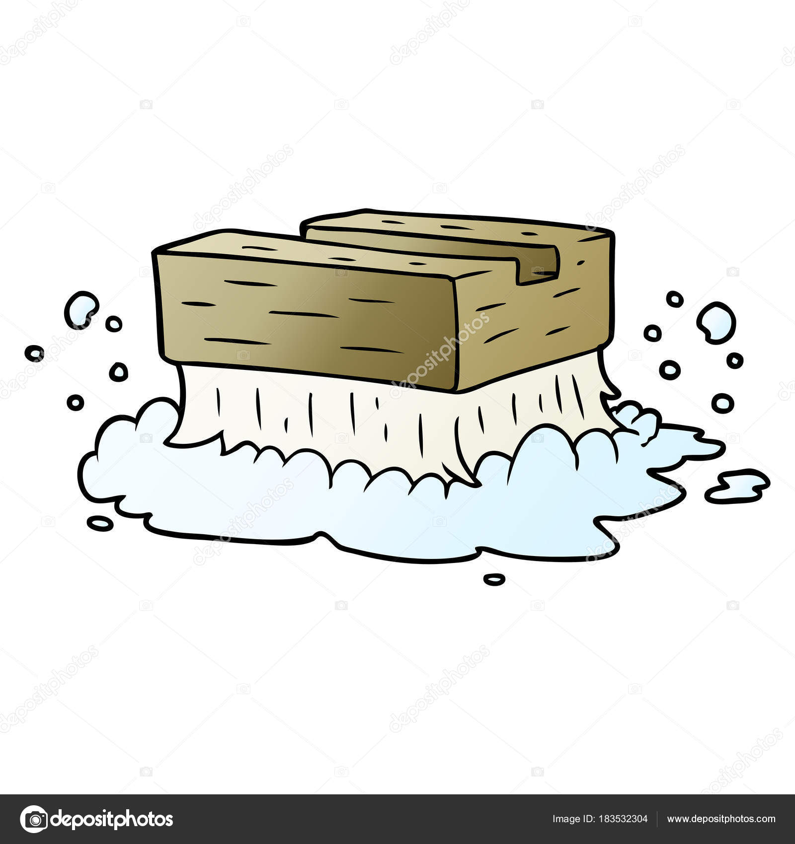 Vector Illustration Cartoon Scrubbing Brush Stock Vector Image by ...