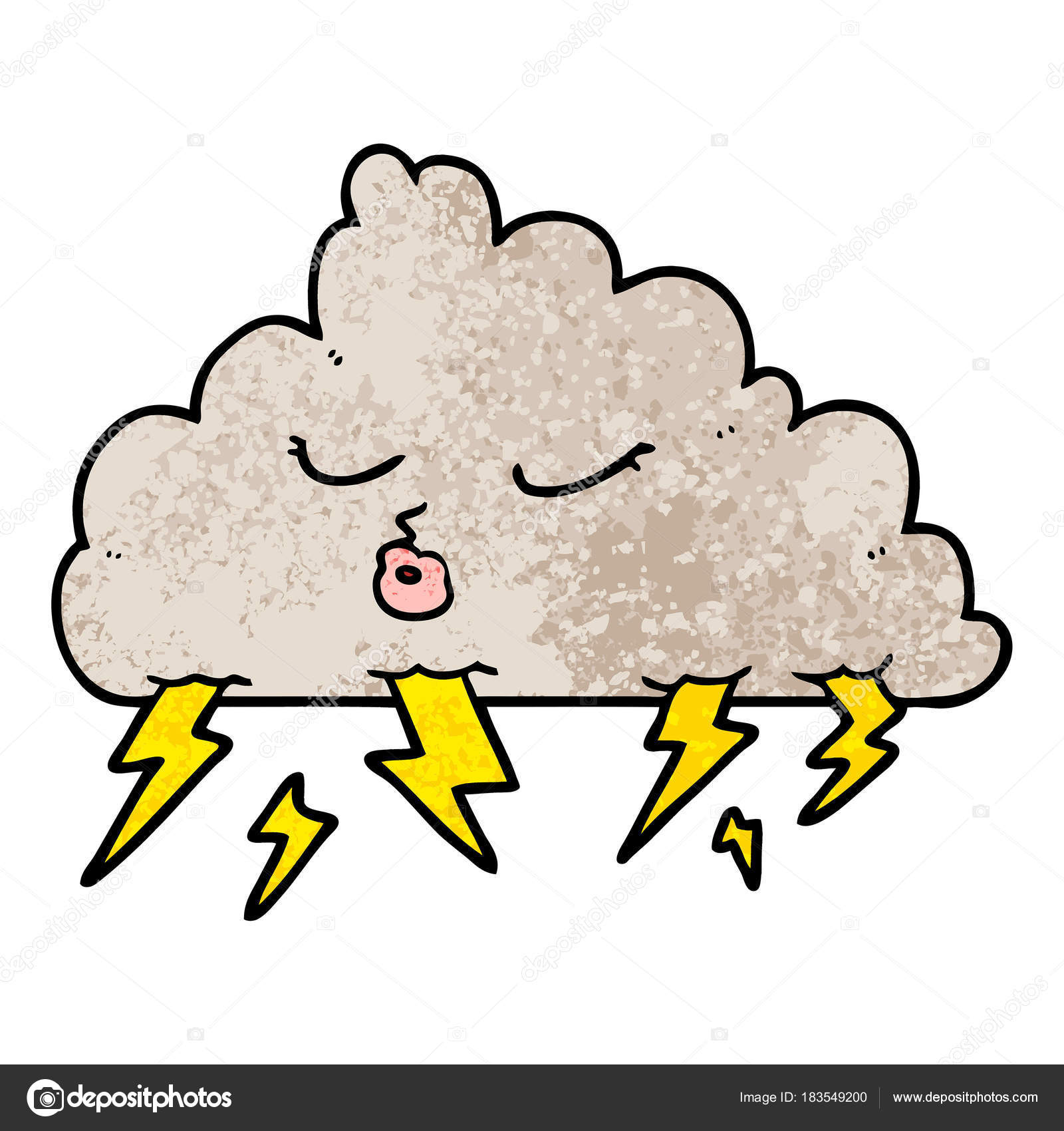 Vector Ilustración Dibujos Animados Nube Trueno Vector de stock por ...