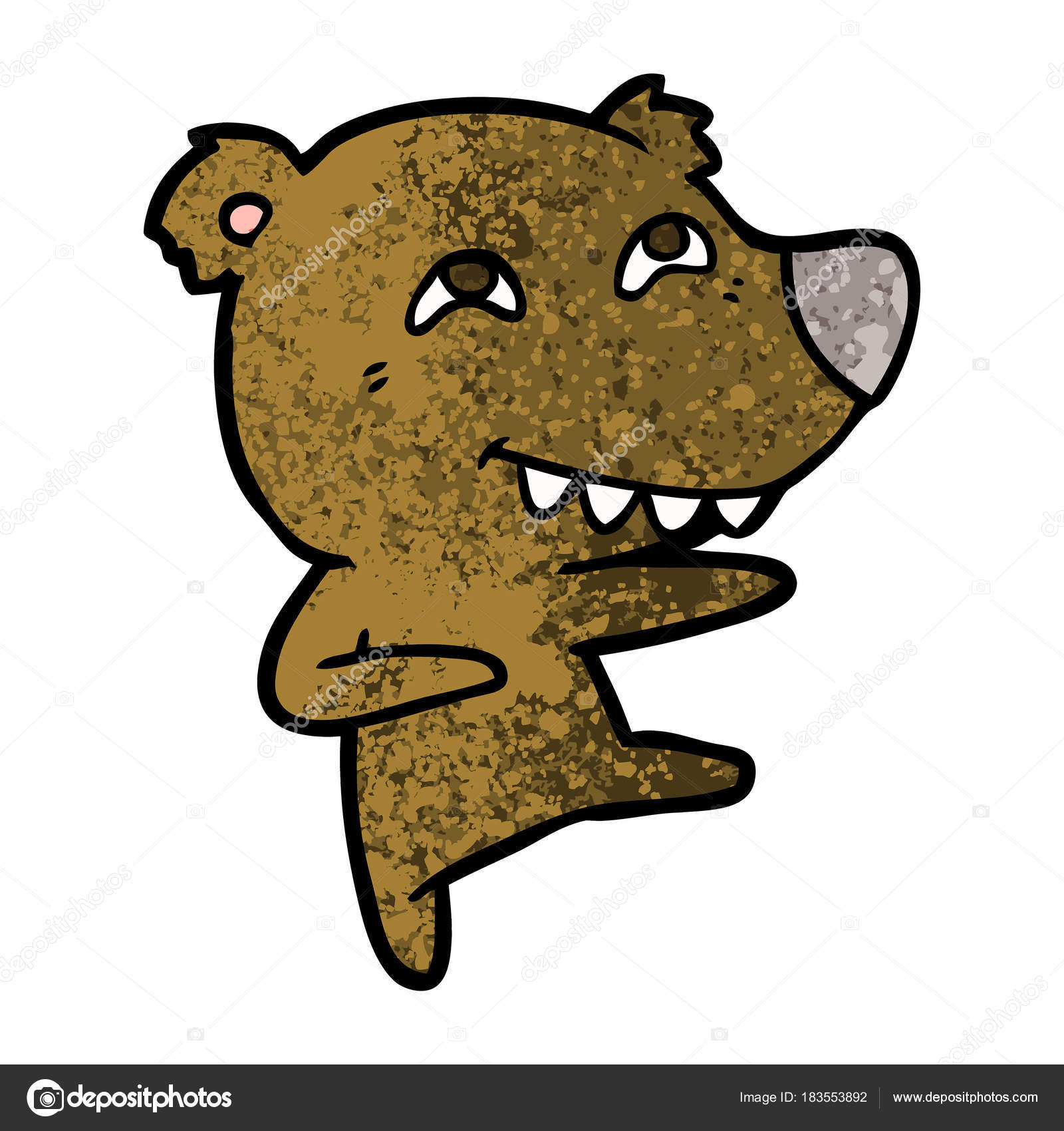 Cartoon Bear Showing Teeth While Dancing Stock Vector by ...