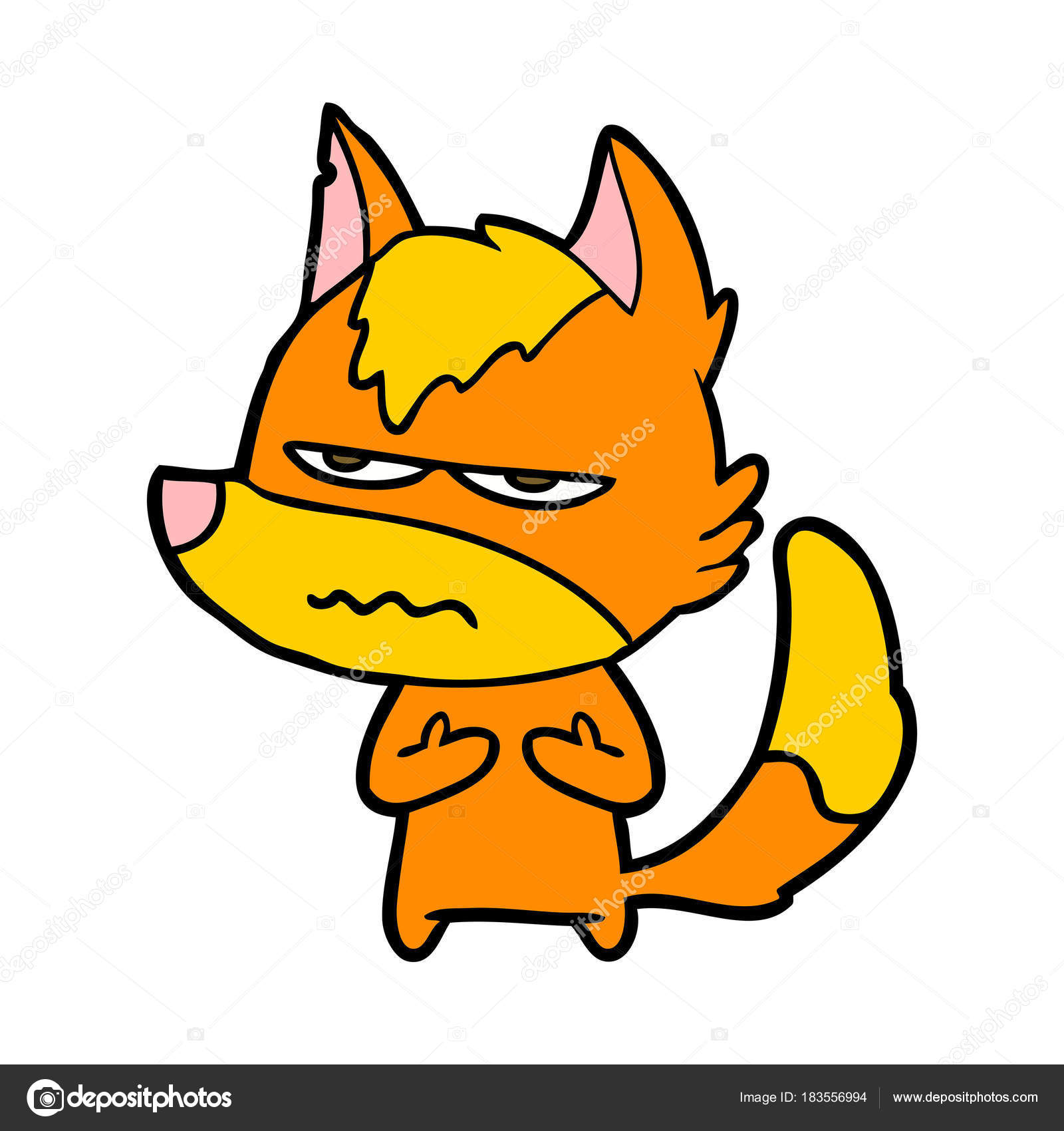 Angry Fox Cartoon Character Stock Vector by ©lineartestpilot 183556994