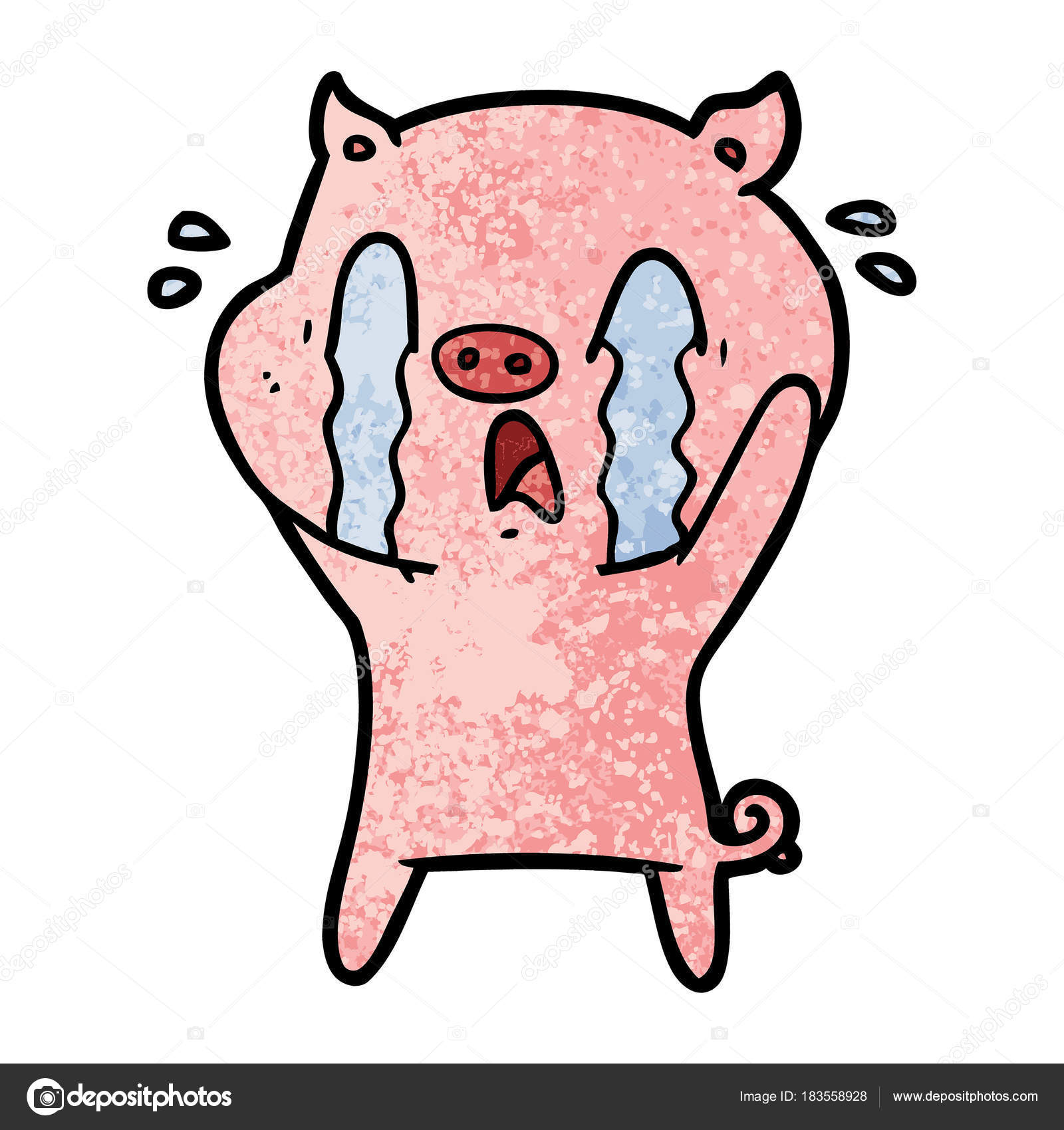 Vector Illustration Crying Pig Cartoon Stock Illustration by ... Vector Illustration Crying Pig Cartoon Stock Illustration by ...