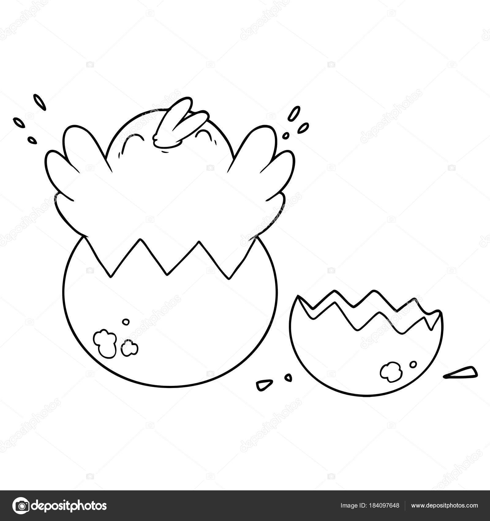 Cartoon Chick Hatching Egg Stock Vector by ©lineartestpilot 184097648