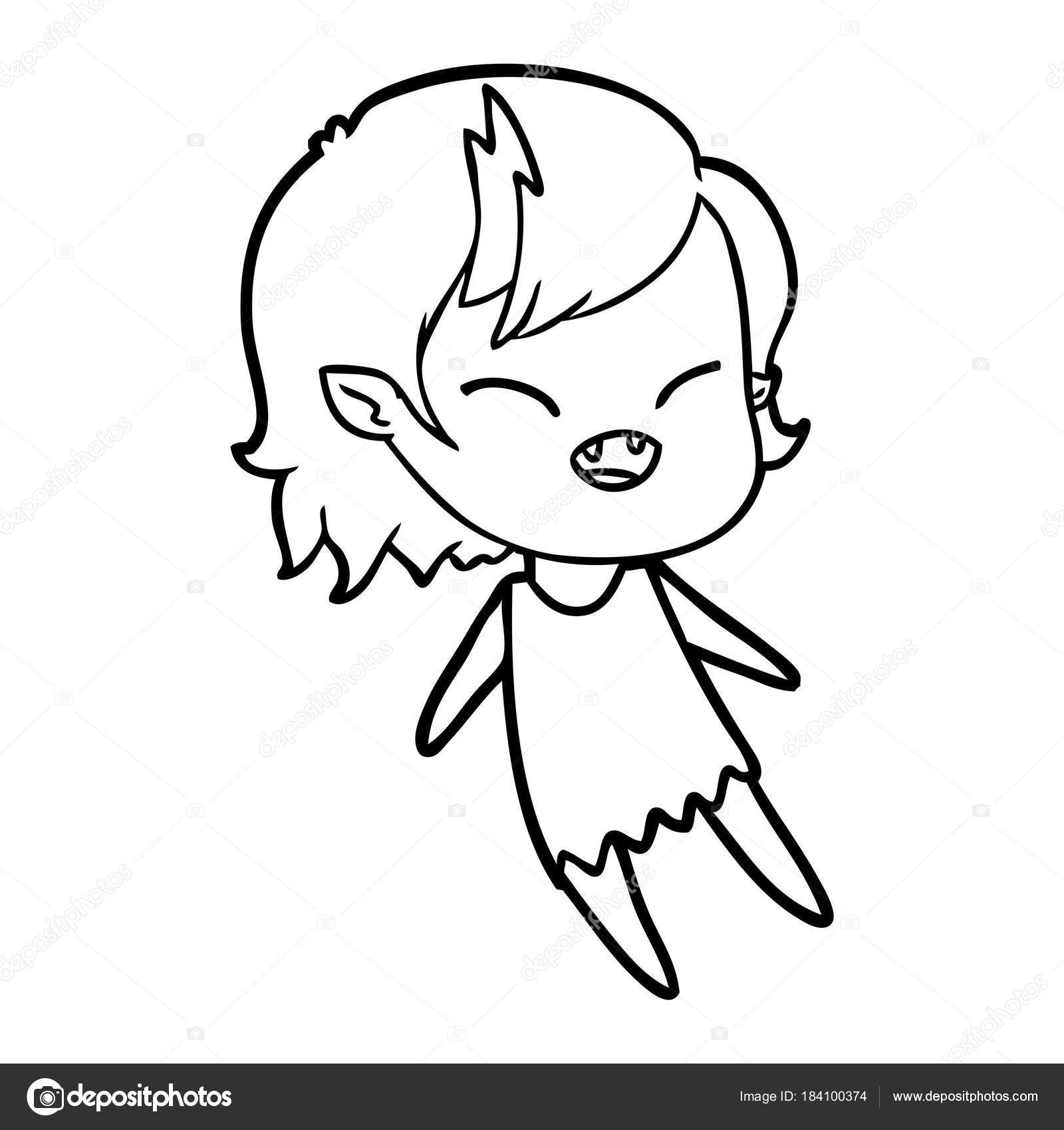 Cartoon Laughing Vampire Girl Floating Stock Vector by ©lineartestpilot ...
