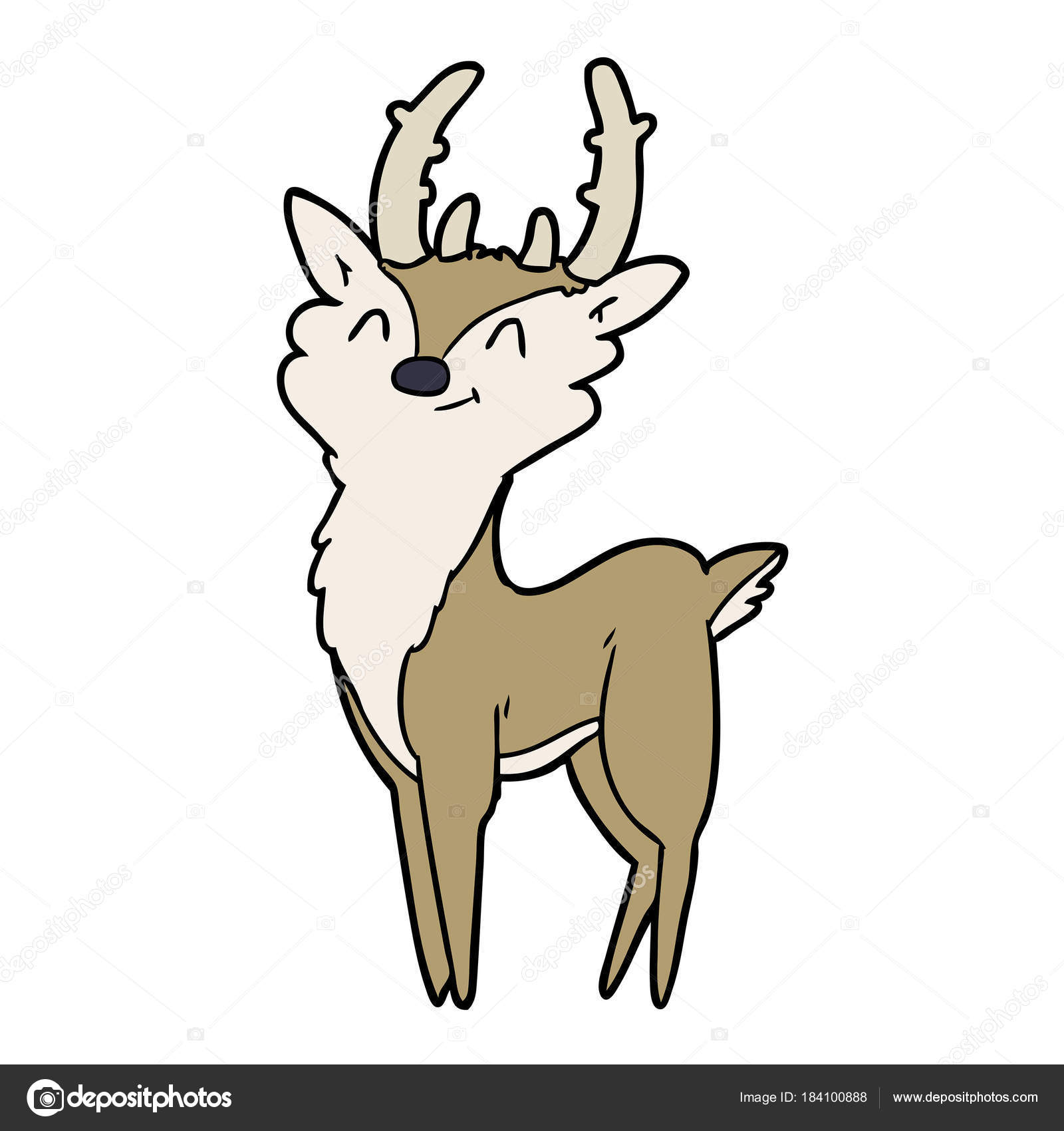 Vector Illustration Cartoon Happy Stag Stock Vector Image by ...