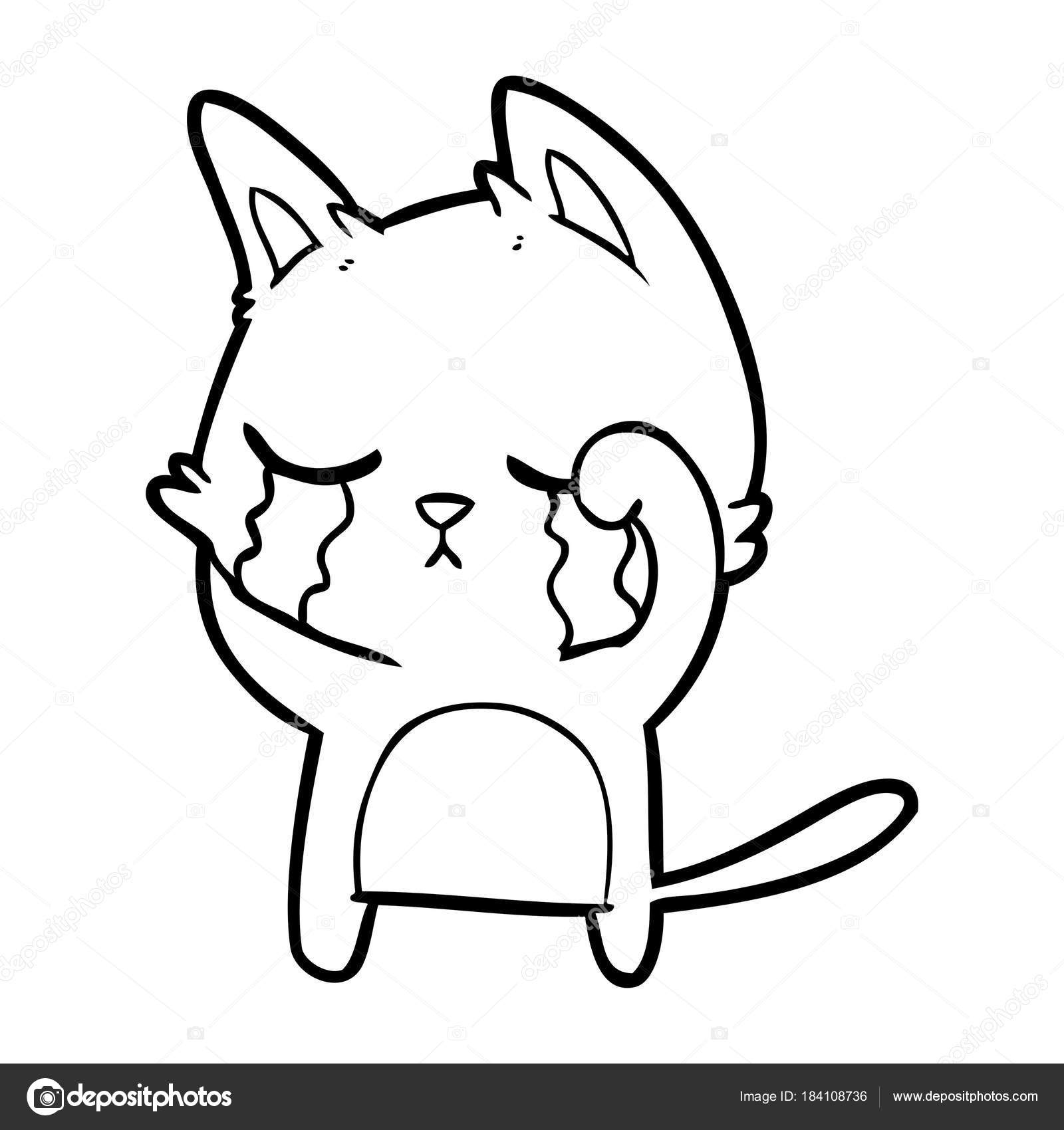 Crying Cat Lineart