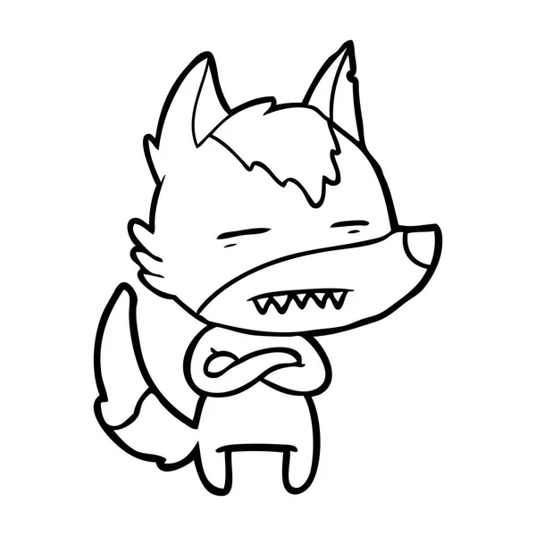 Cartoon Wolf Showing Teeth Stock Vector by ©lineartestpilot 186298958