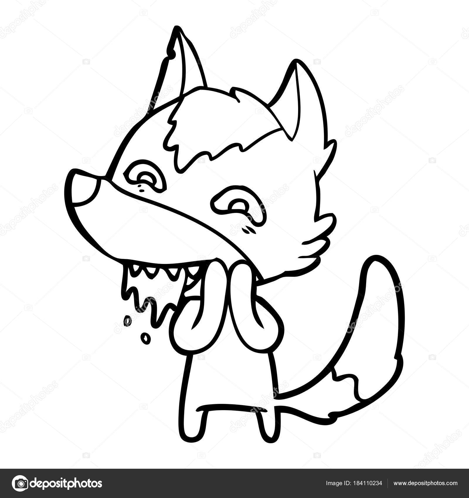 Gambar Vektor Kartun Serigala Lapar Vektor Stok oleh ©lineartestpilot ...