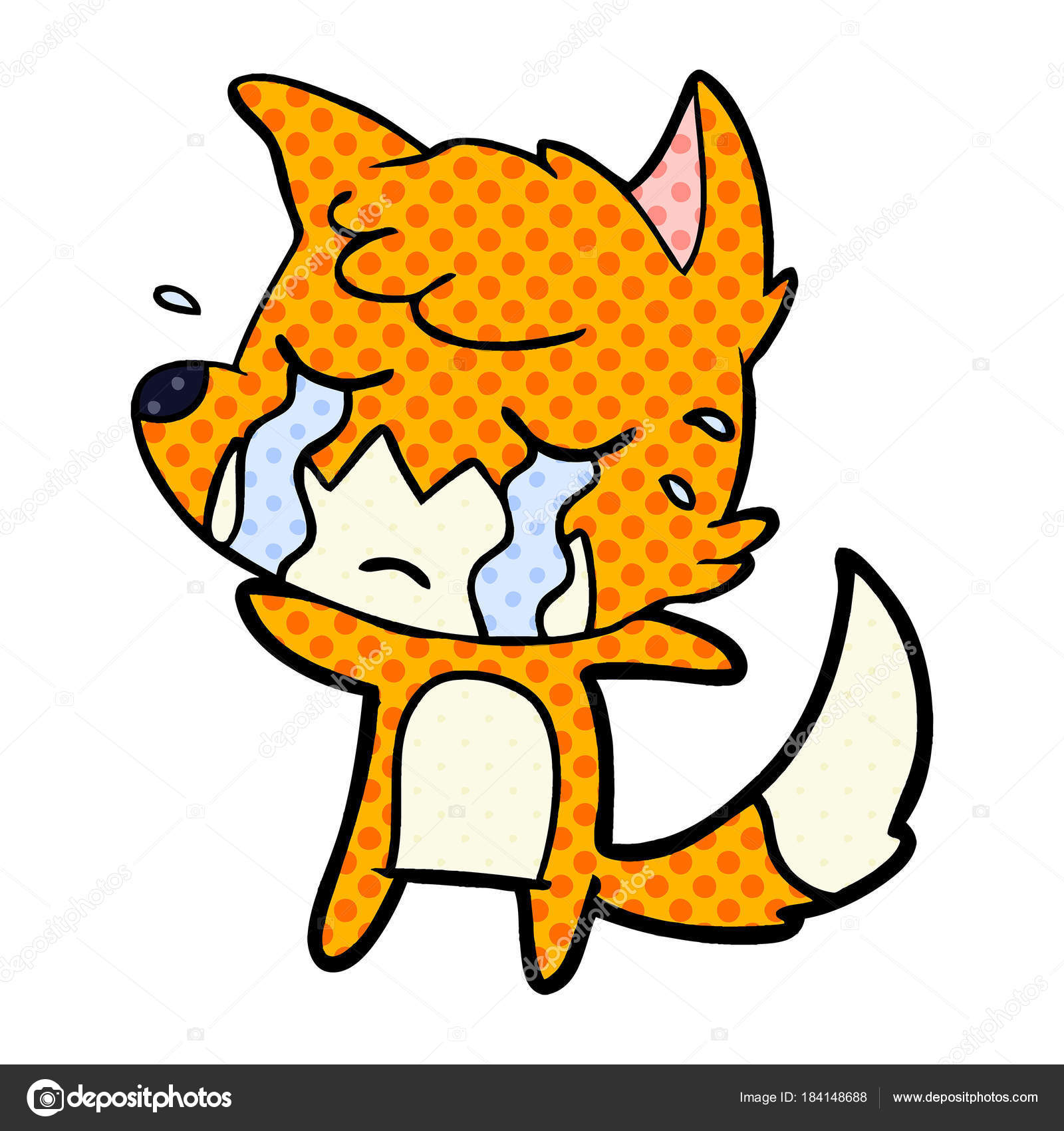 Vector Illustration Crying Fox Cartoon Stock Vector by ©lineartestpilot ...