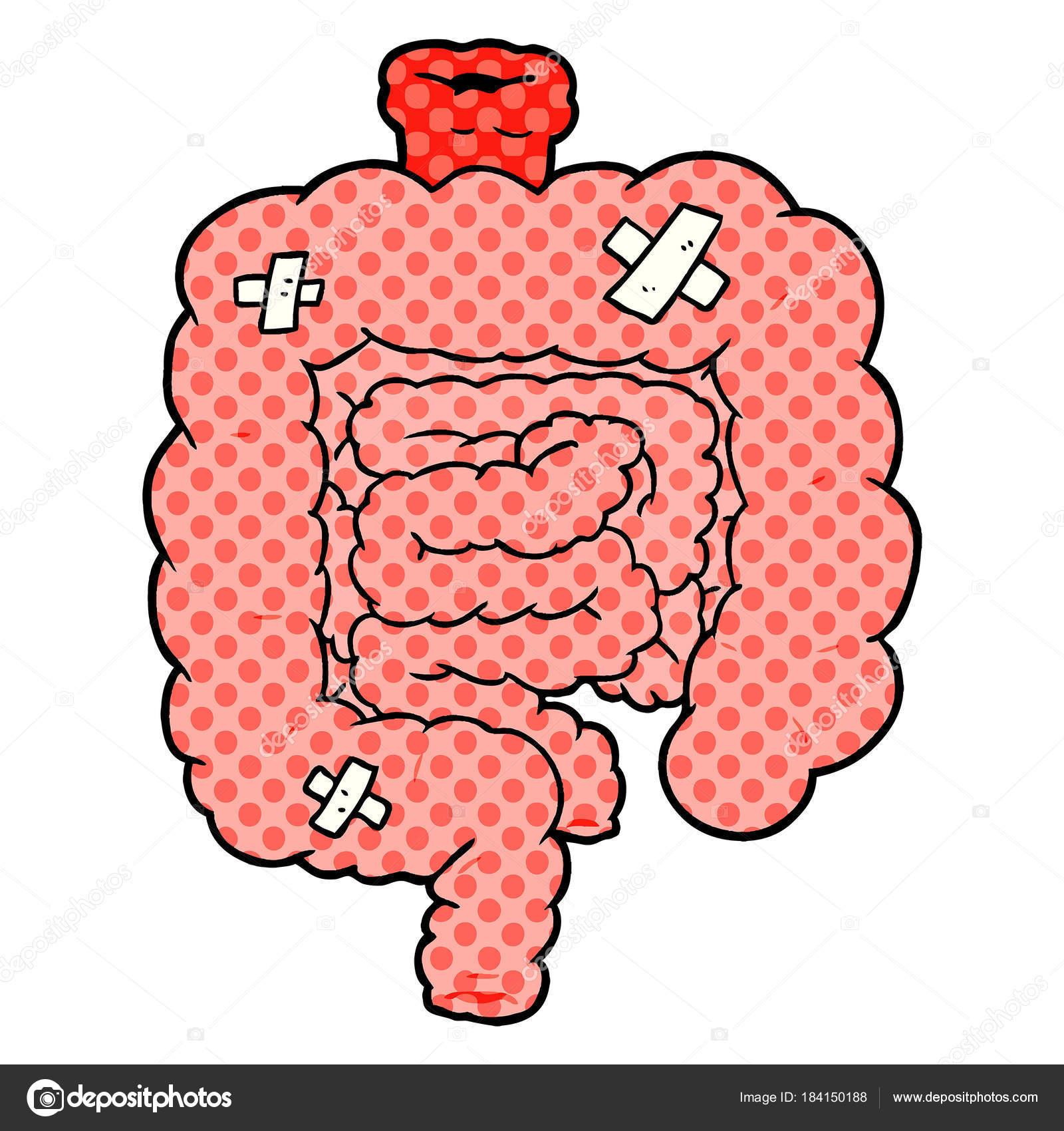 Ilustración Vectorial Los Intestinos Dibujos Animados Vector de stock ...