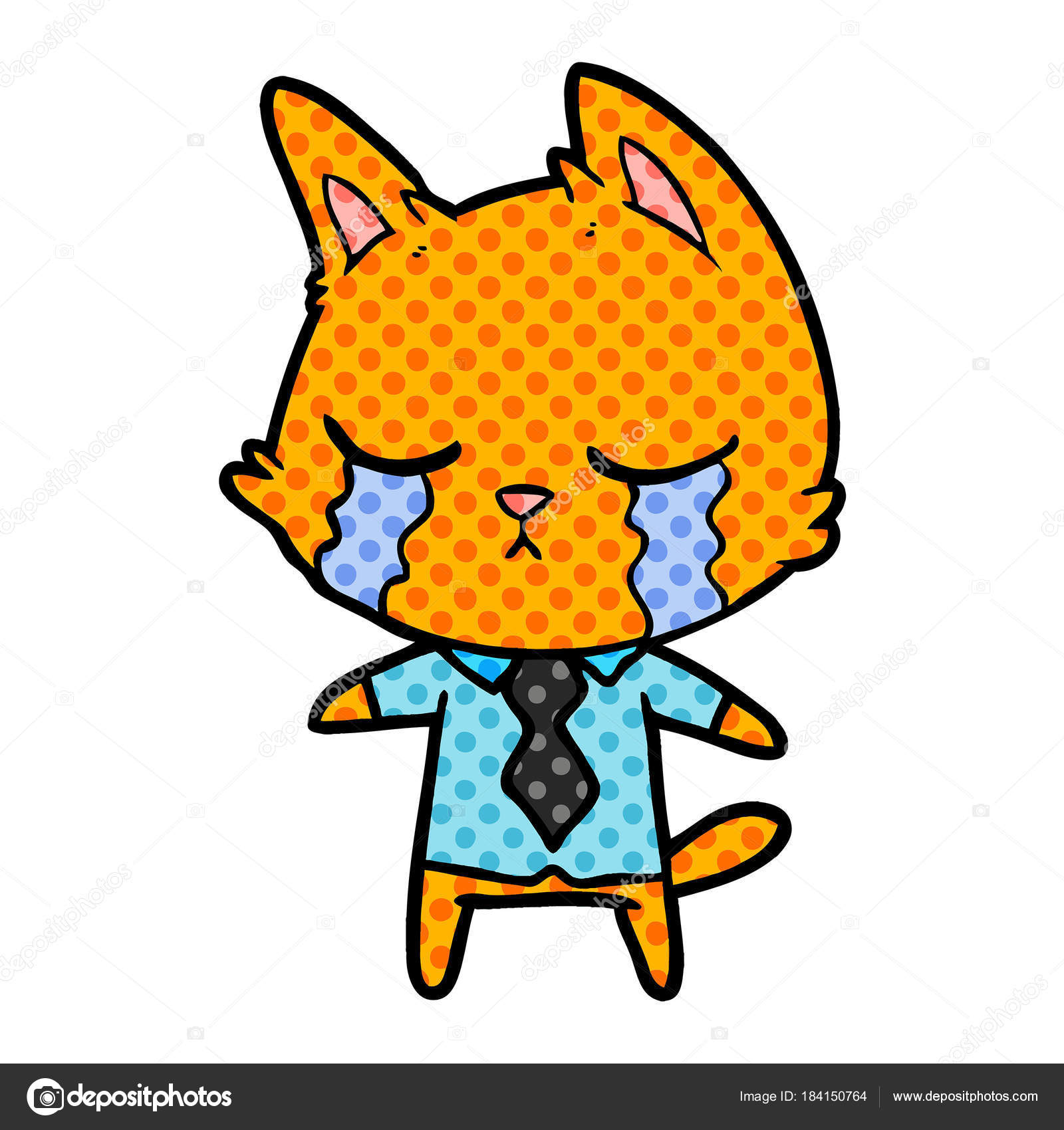 Crying Cartoon Office Worker Cat Stock Vector Image by ©lineartestpilot ...