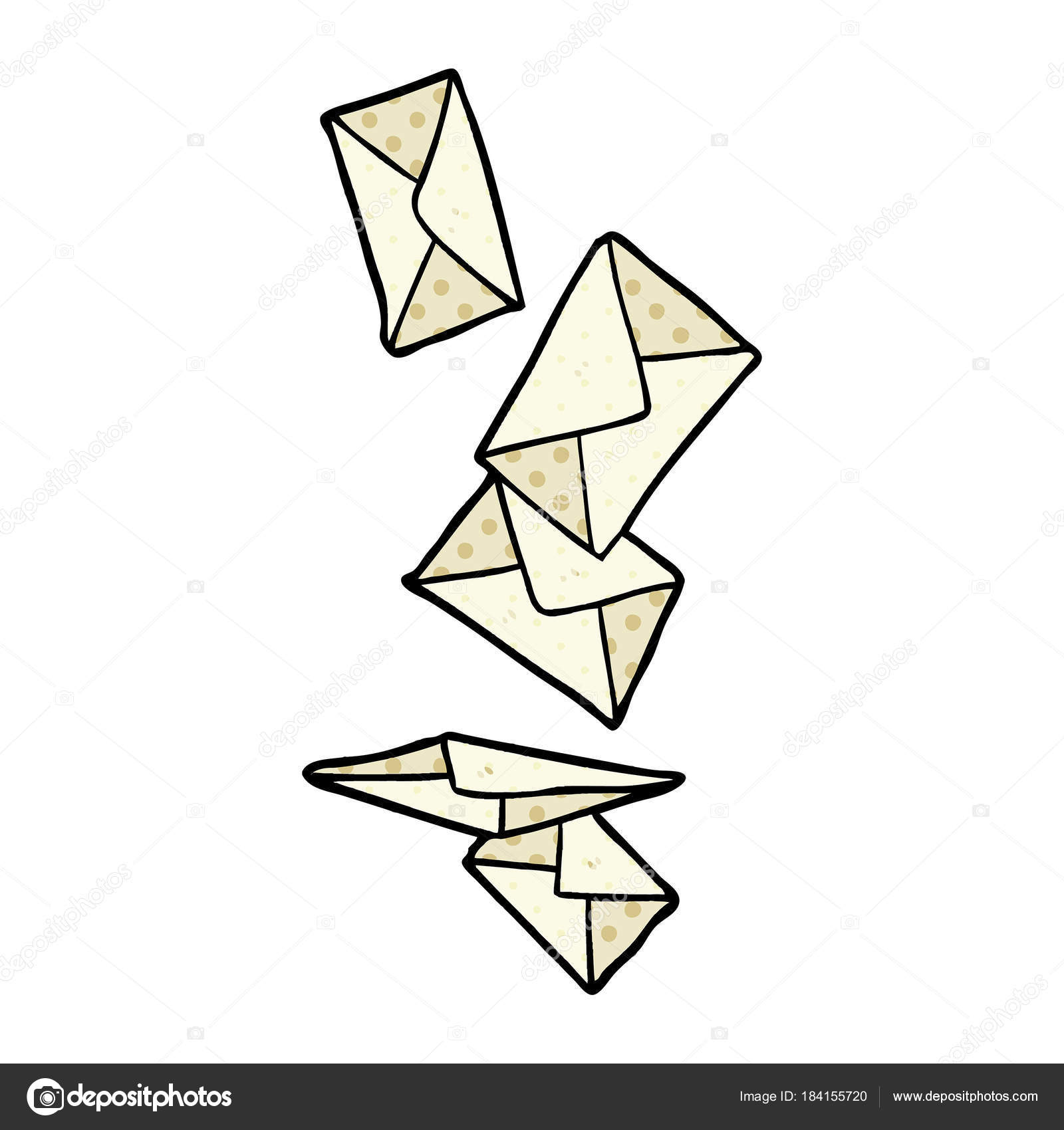 Vector Illustration Cartoon Envelopes Falling Stock Vector Image by ...
