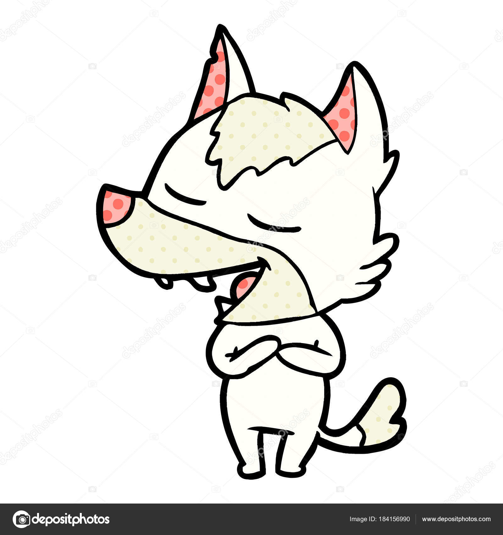 Vector Ilustración Dibujos Animados Lobo Riendo Vector de stock por ...