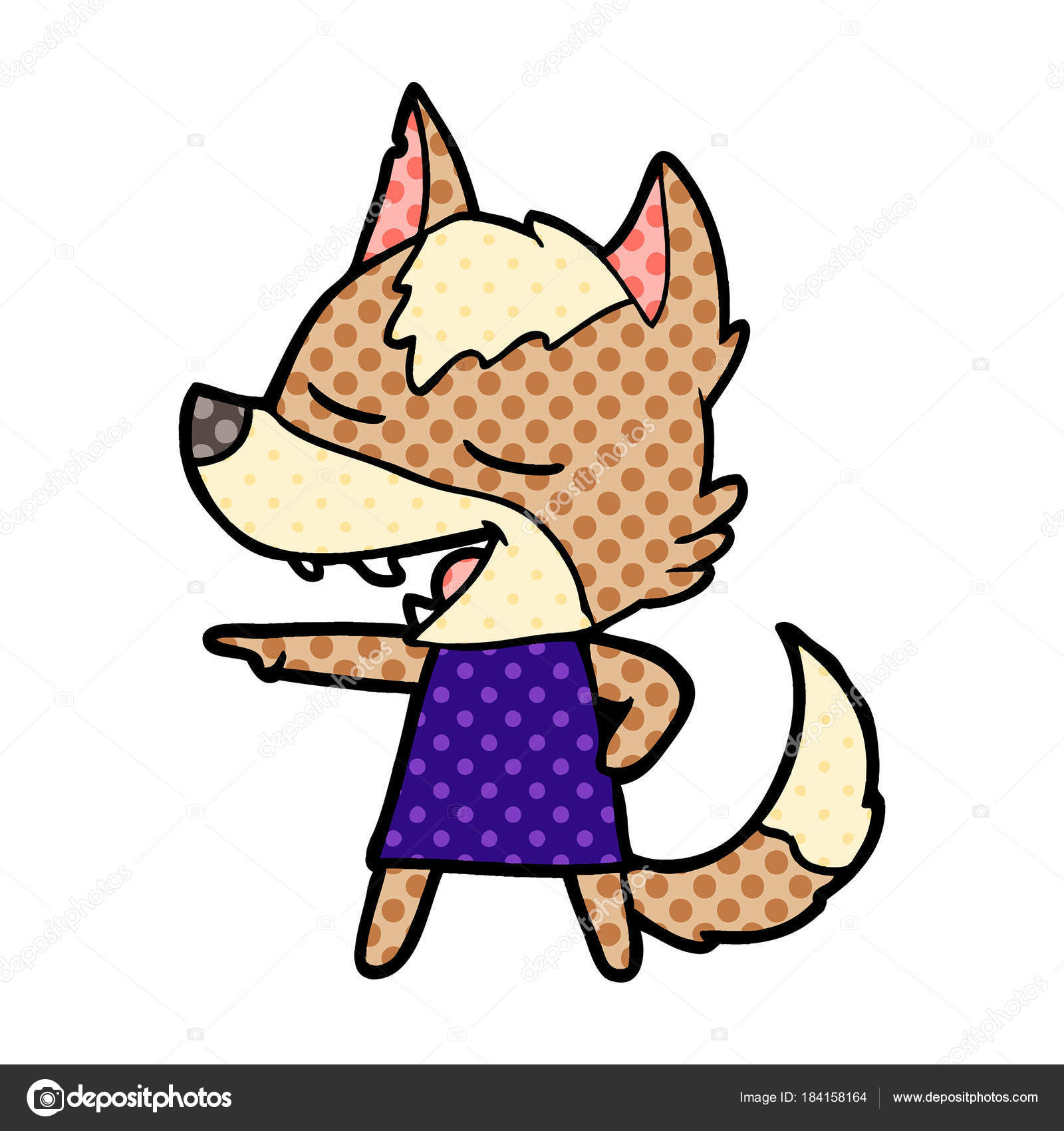 Vector Ilustración Dibujos Animados Lobo Riendo Vector de stock por ...