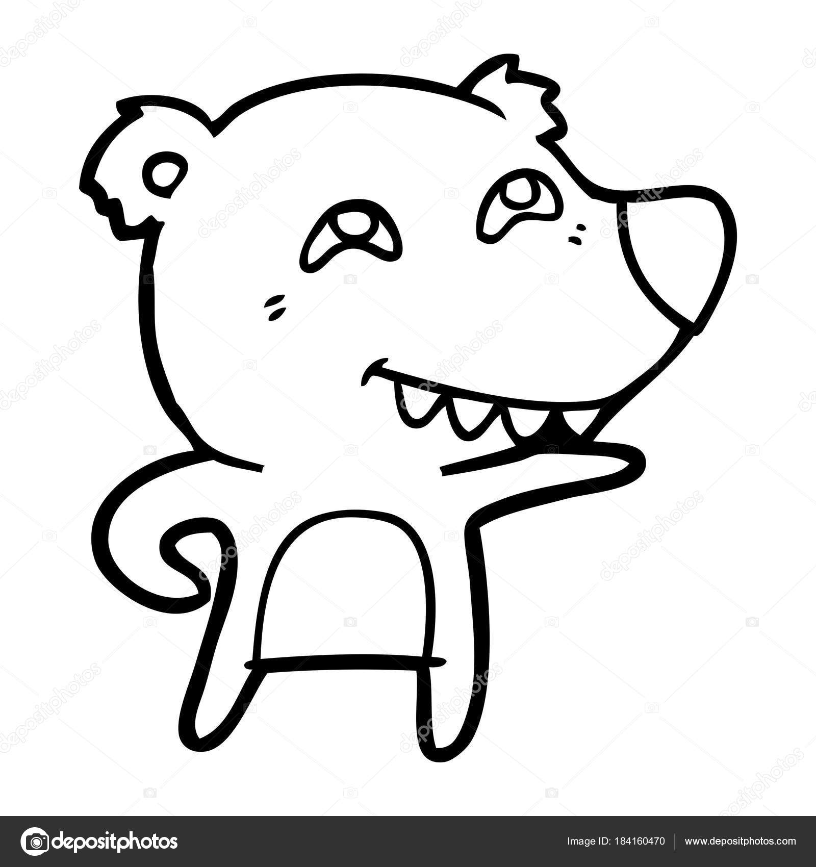 Cartoon Bear Showing Teeth Stock Vector by ©lineartestpilot 184160470