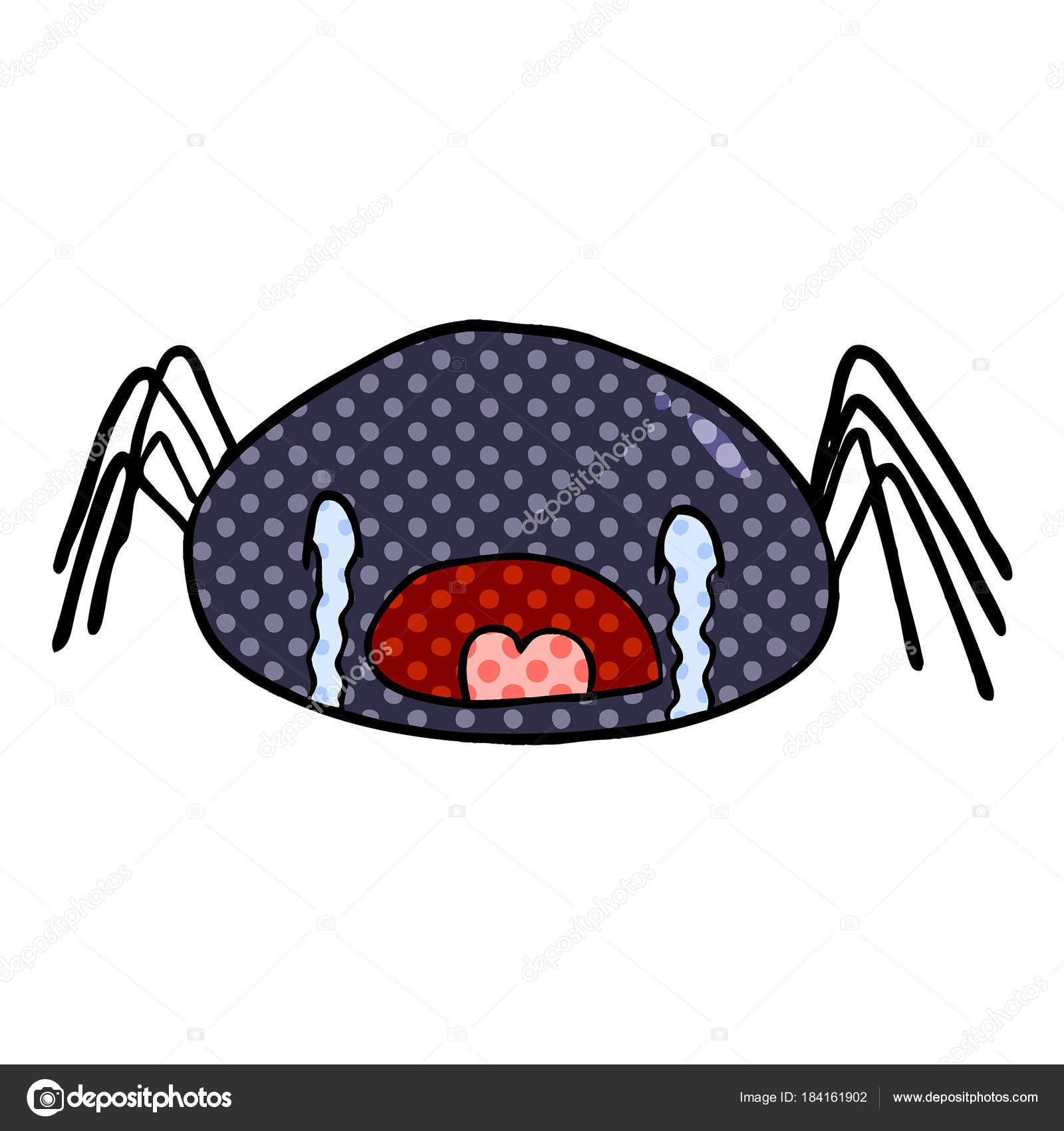 Cartoon Halloween Spider Crying Stock Vector by ©lineartestpilot 184161902