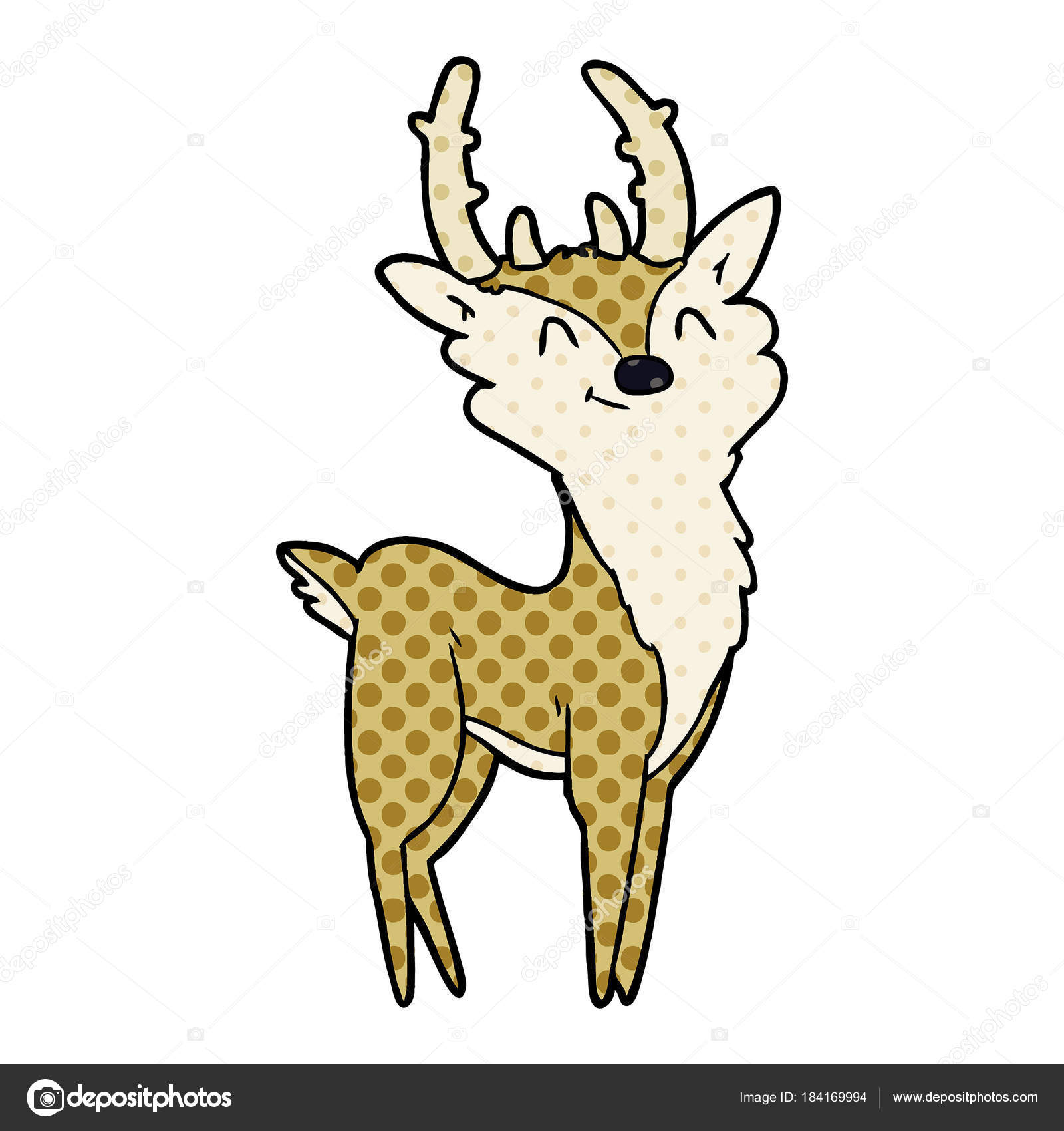 Vector Illustration Cartoon Happy Stag Stock Vector by ©lineartestpilot ...