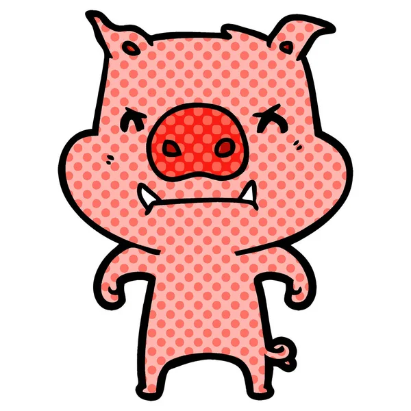 Vector Illustration Angry Cartoon Pig Stock Vector by ©lineartestpilot ...