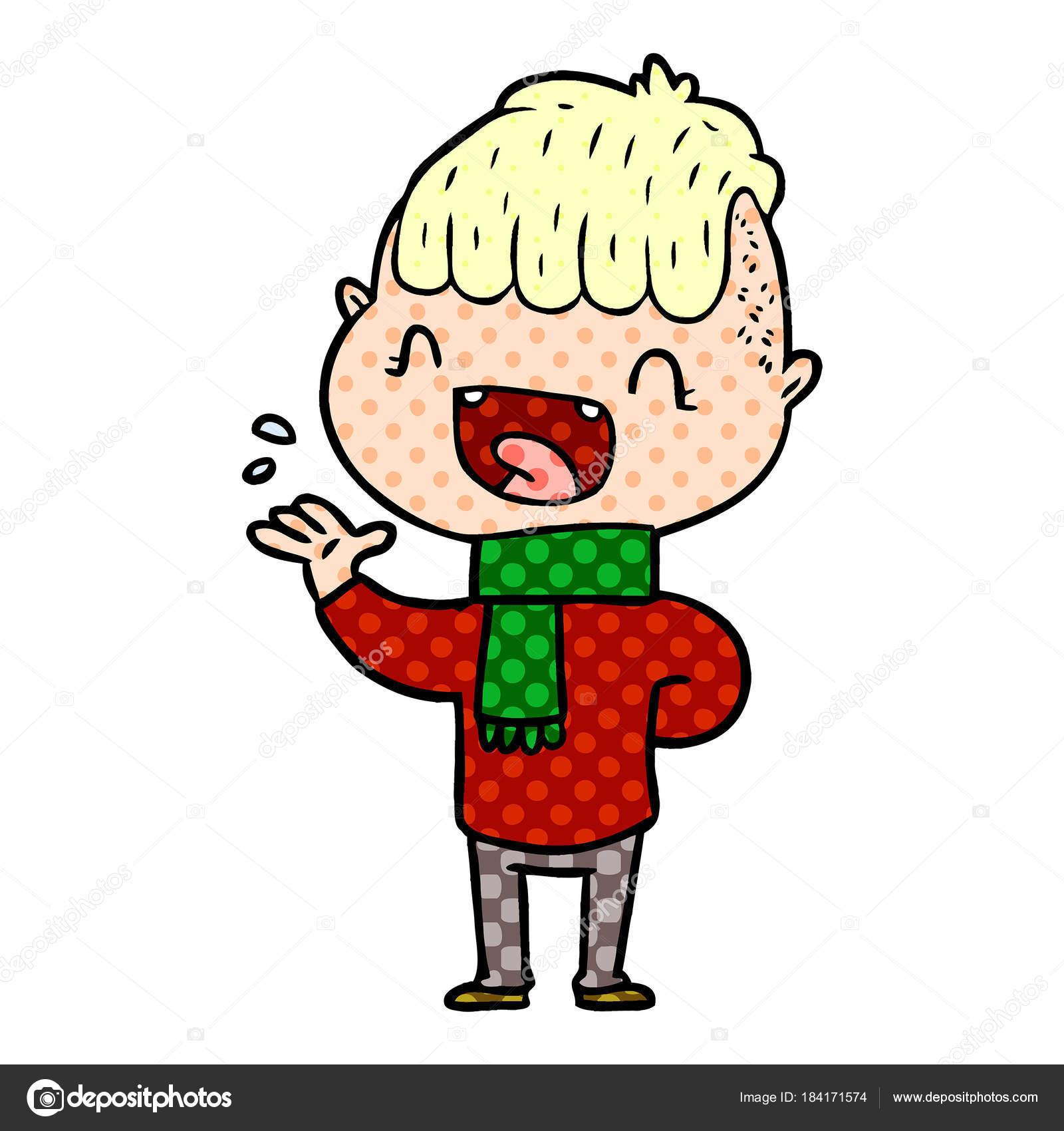 Dibujos Animados Feliz Chico Riendo Vector de stock por ...