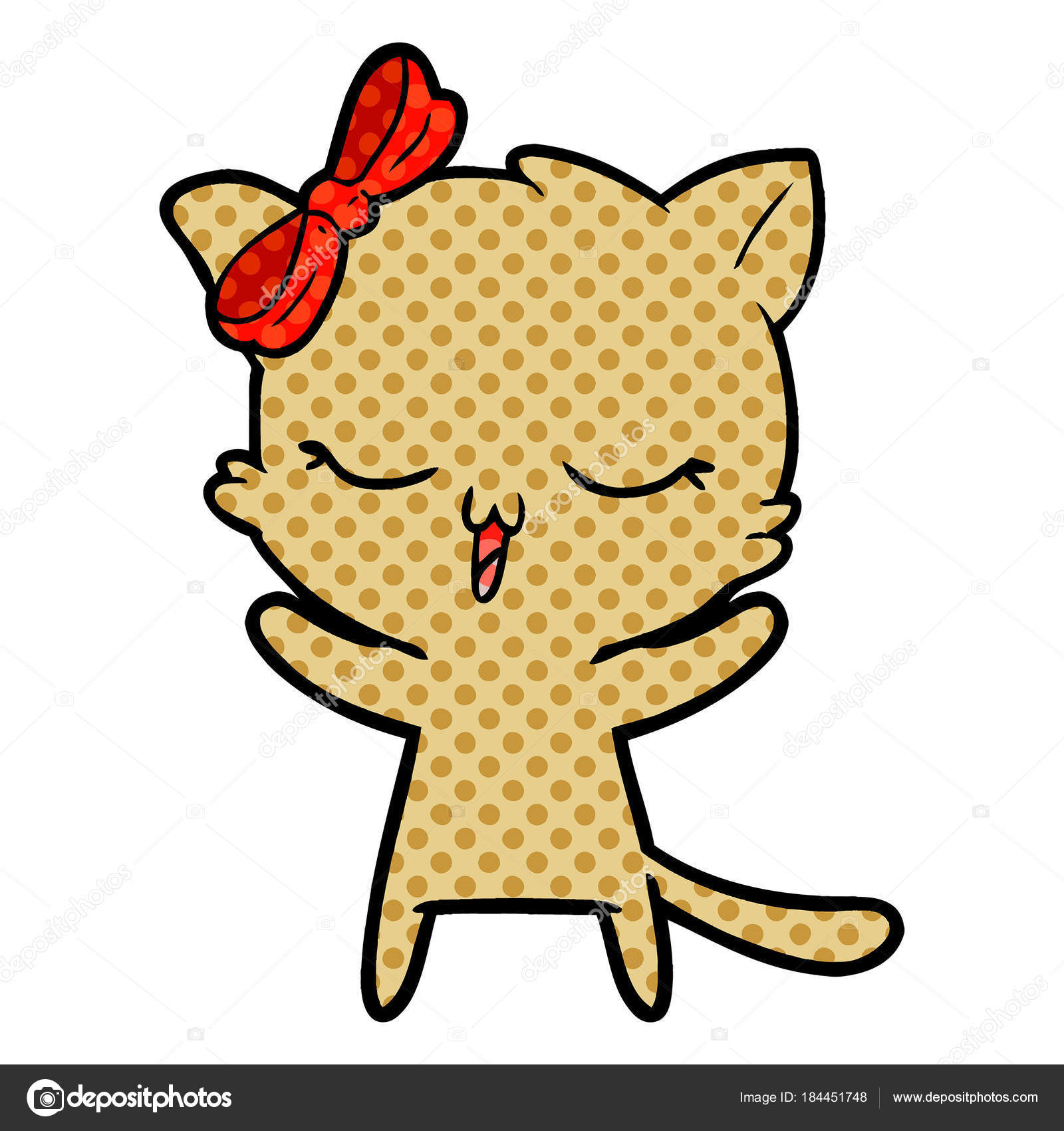 Cartoon Cat Bow Head Stock Vector Image by ©lineartestpilot #184451748
