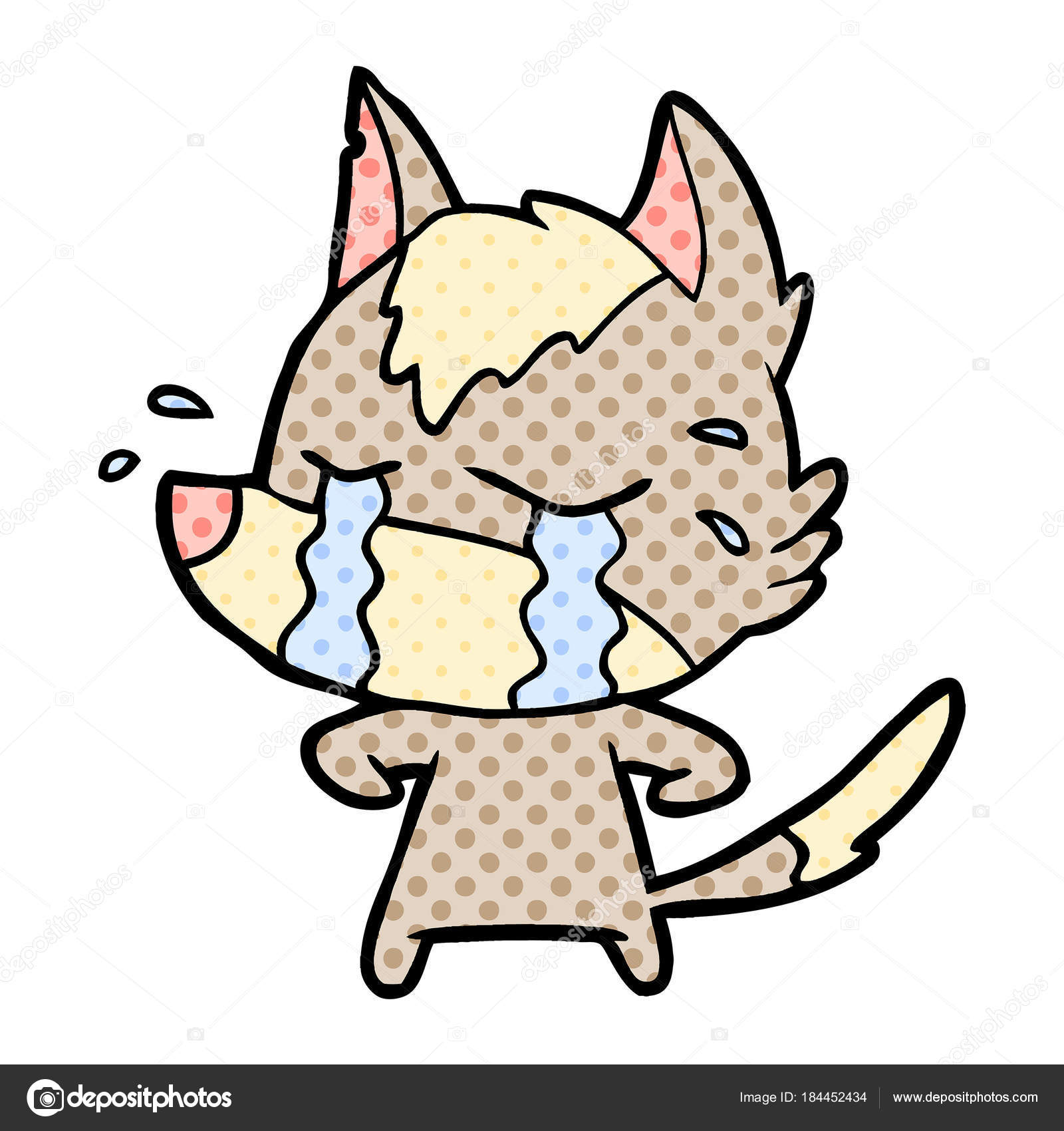 Vector Illustration Cartoon Crying Wolf Stock Vector by ...