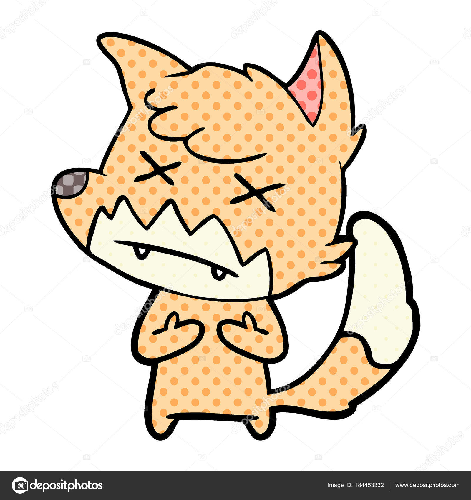 Dibujos Animados Cruz Ojos Zorro Vector de stock #184453332 de ...