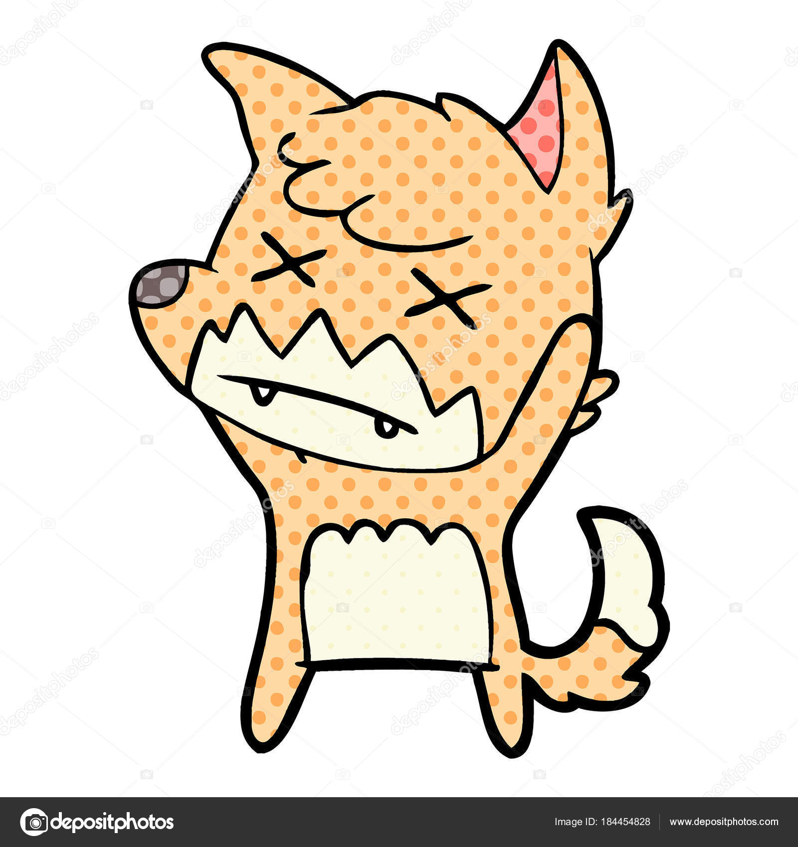 Cartoon Cross Eyed Fox Stock Vector by ©lineartestpilot 184454828