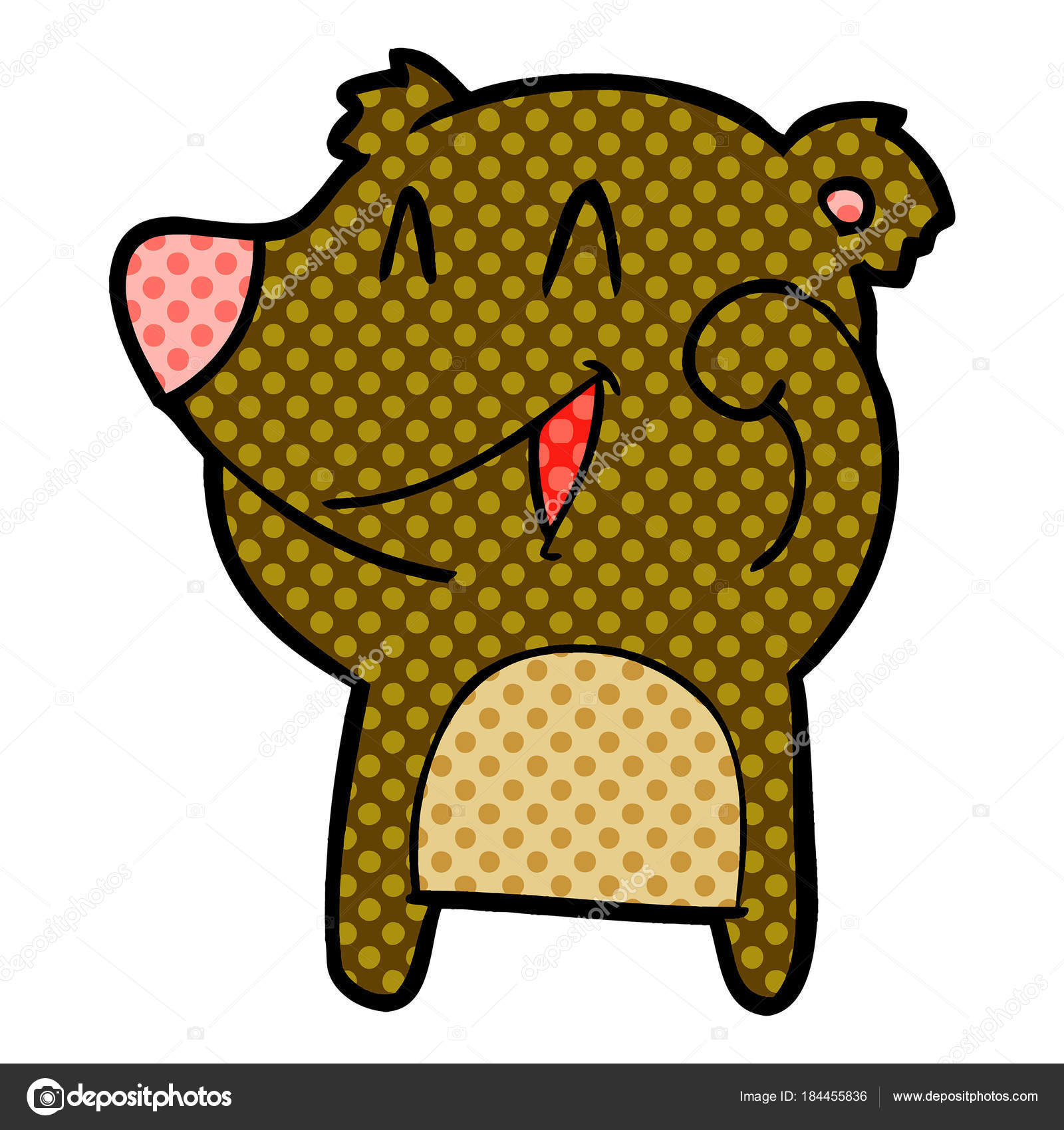 Vector Illustration Laughing Bear Cartoon Stock Vector by ...