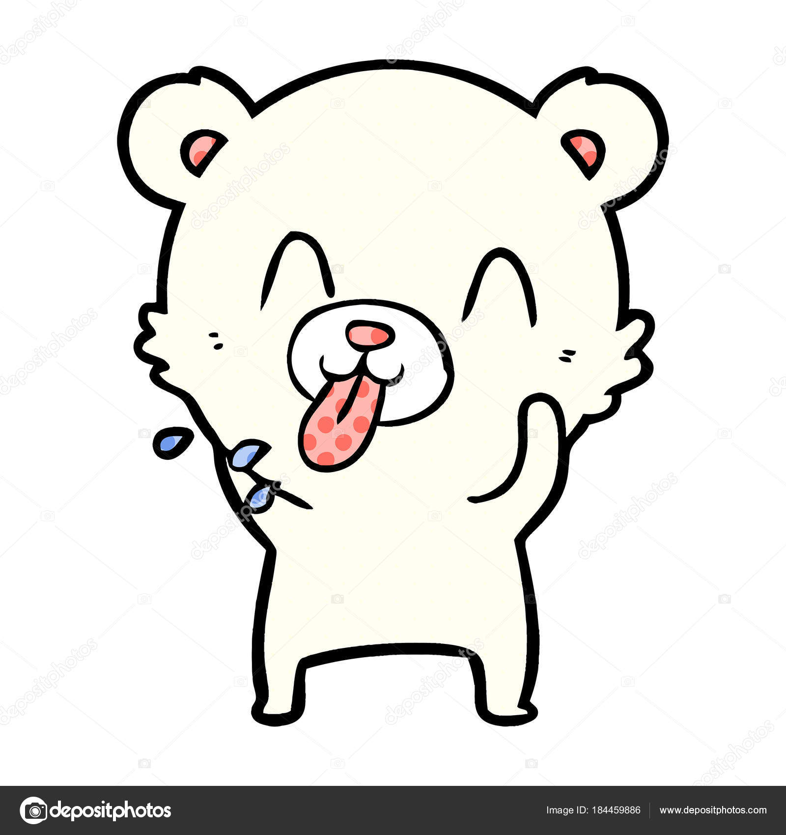 Grosero Dibujos Animados Oso Polar Sobresaliendo Lengua Vector de stock ...