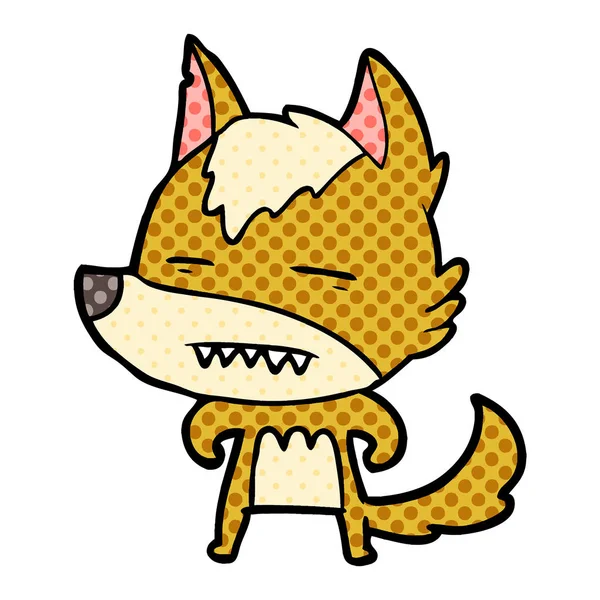 Cartoon Wolf Showing Teeth Stock Vector By ©lineartestpilot 183144668