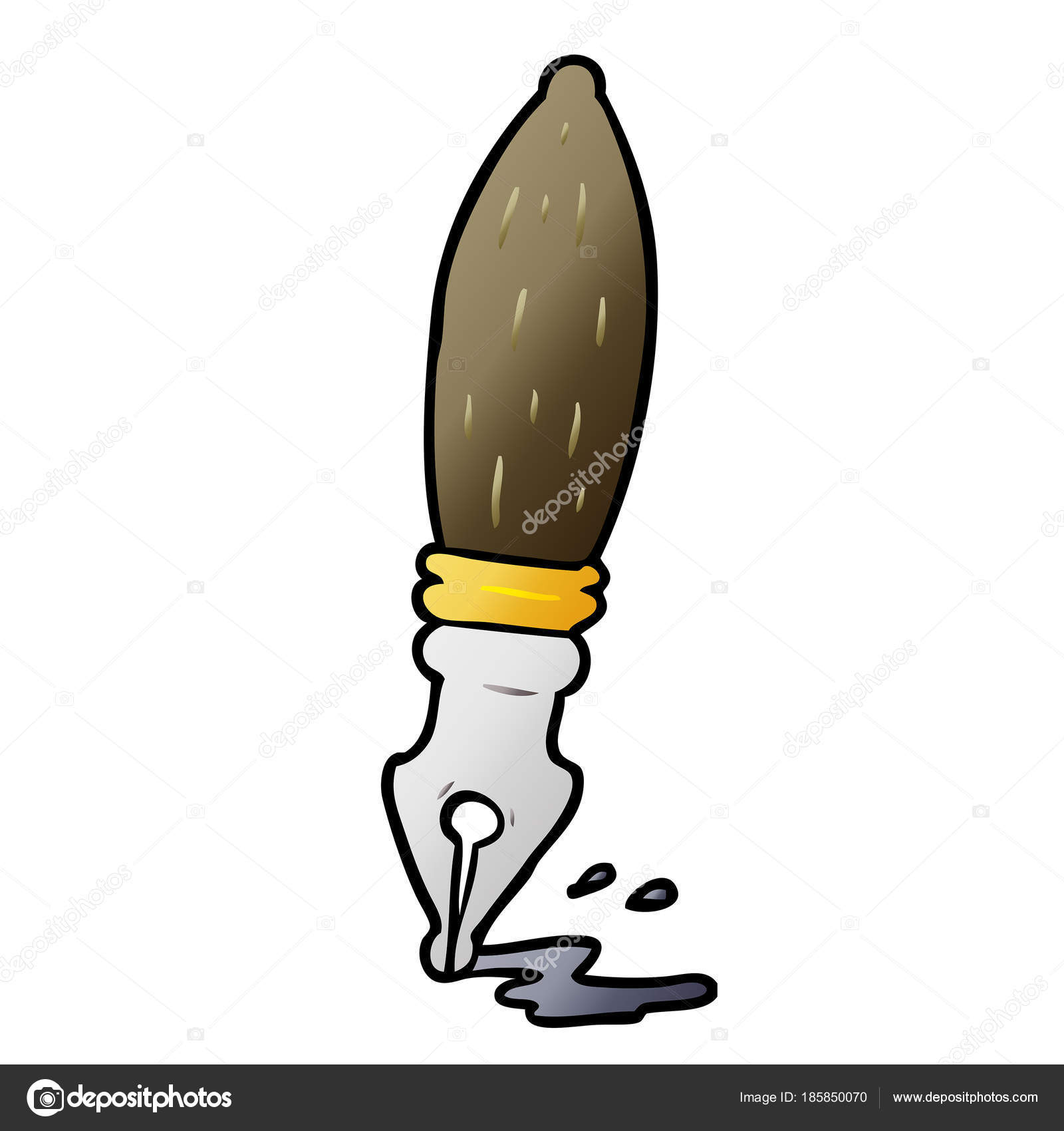 Dibujos Animados Pluma Estilográfica Tradicional Vector de stock por ...