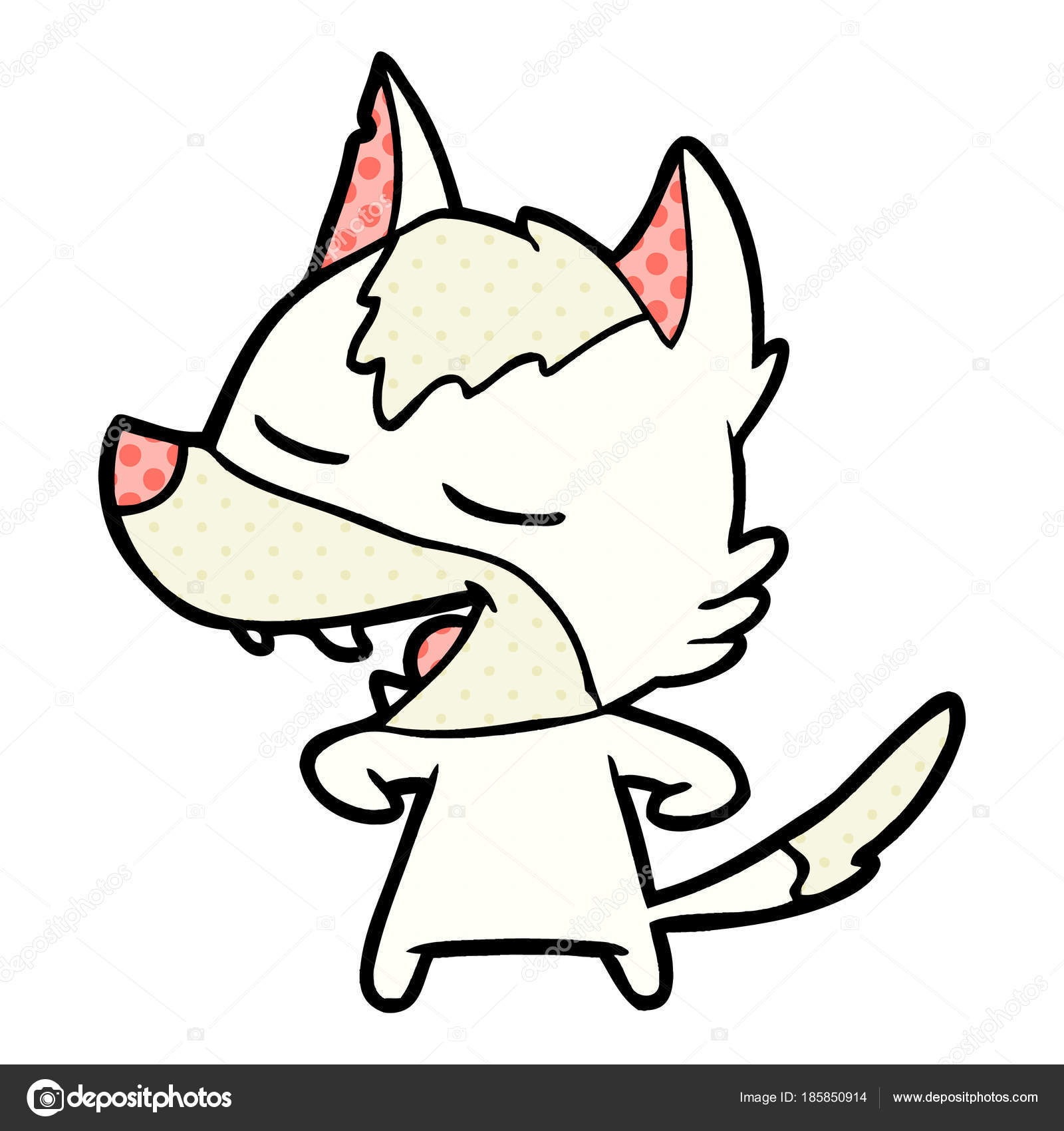 Vector Ilustración Dibujos Animados Lobo Riendo Vector de stock por ...