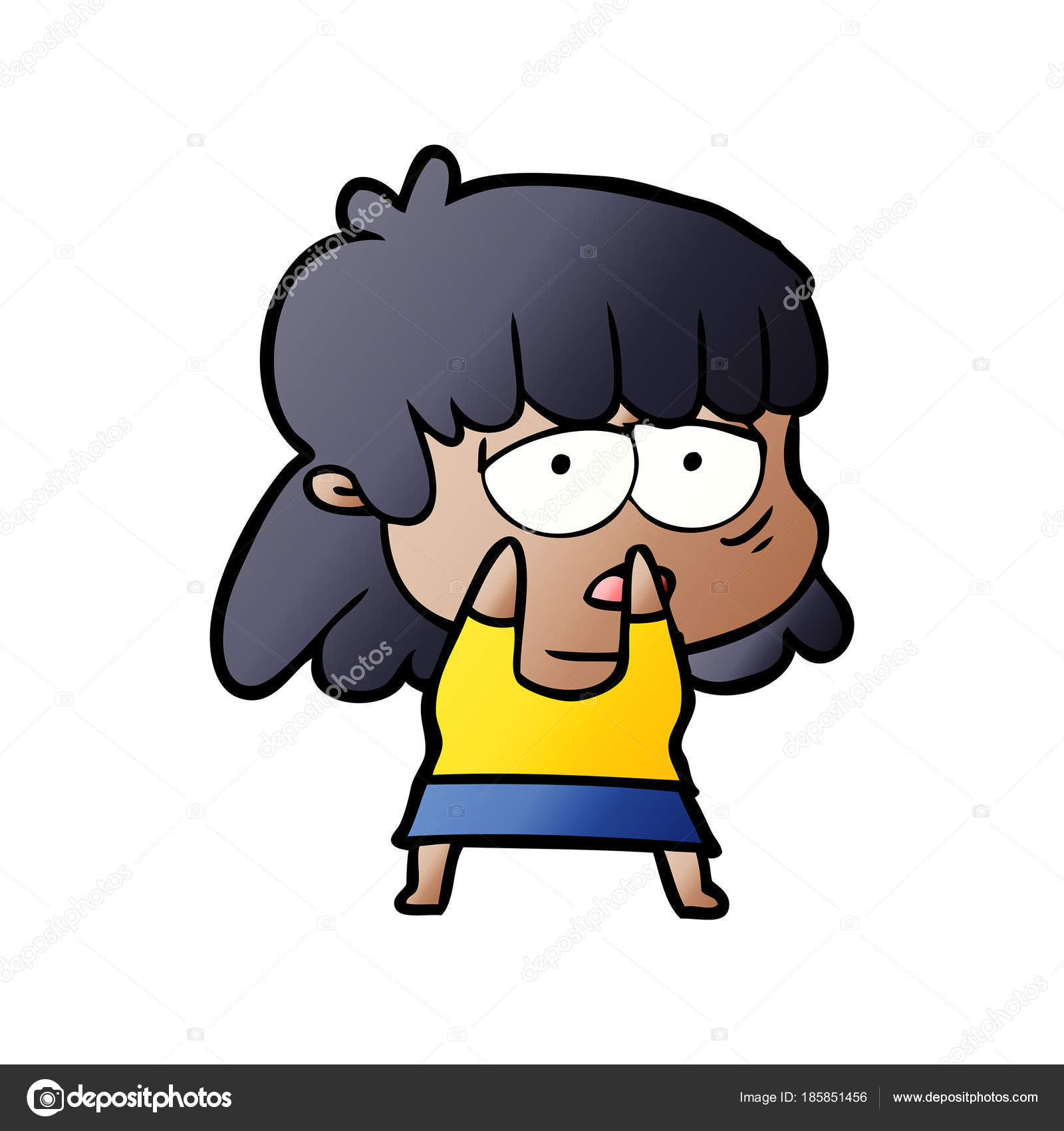 Vector Ilustración Dibujos Animados Mujer Cansada Vector de stock ...