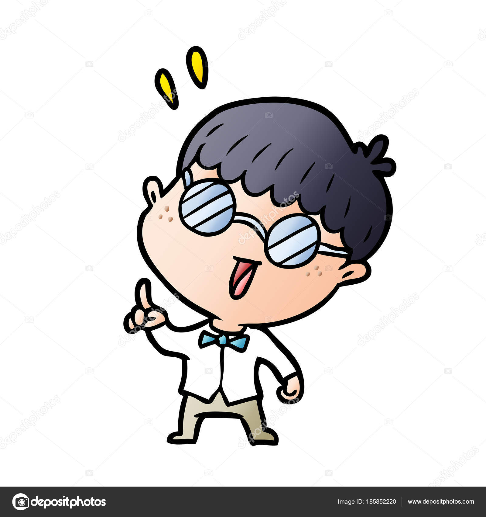 Dibujos Animados Chico Inteligente Con Idea Vector de stock #185852220 ...