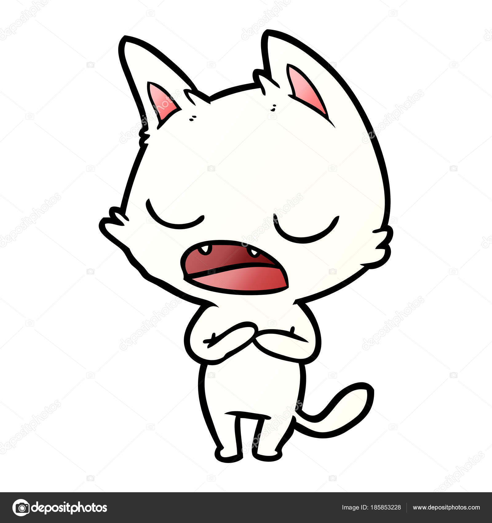 Vector Illustration Talking Cat Cartoon Stock Illustration by ...