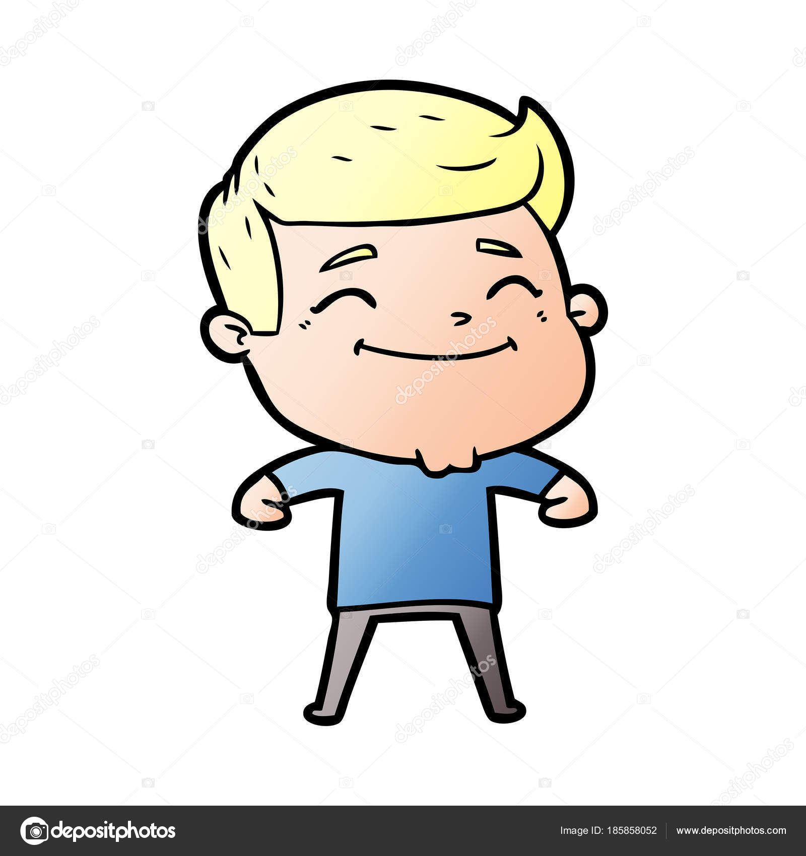 Ilustración Vectorial Hombre Dibujos Animados Feliz Vector de stock ...