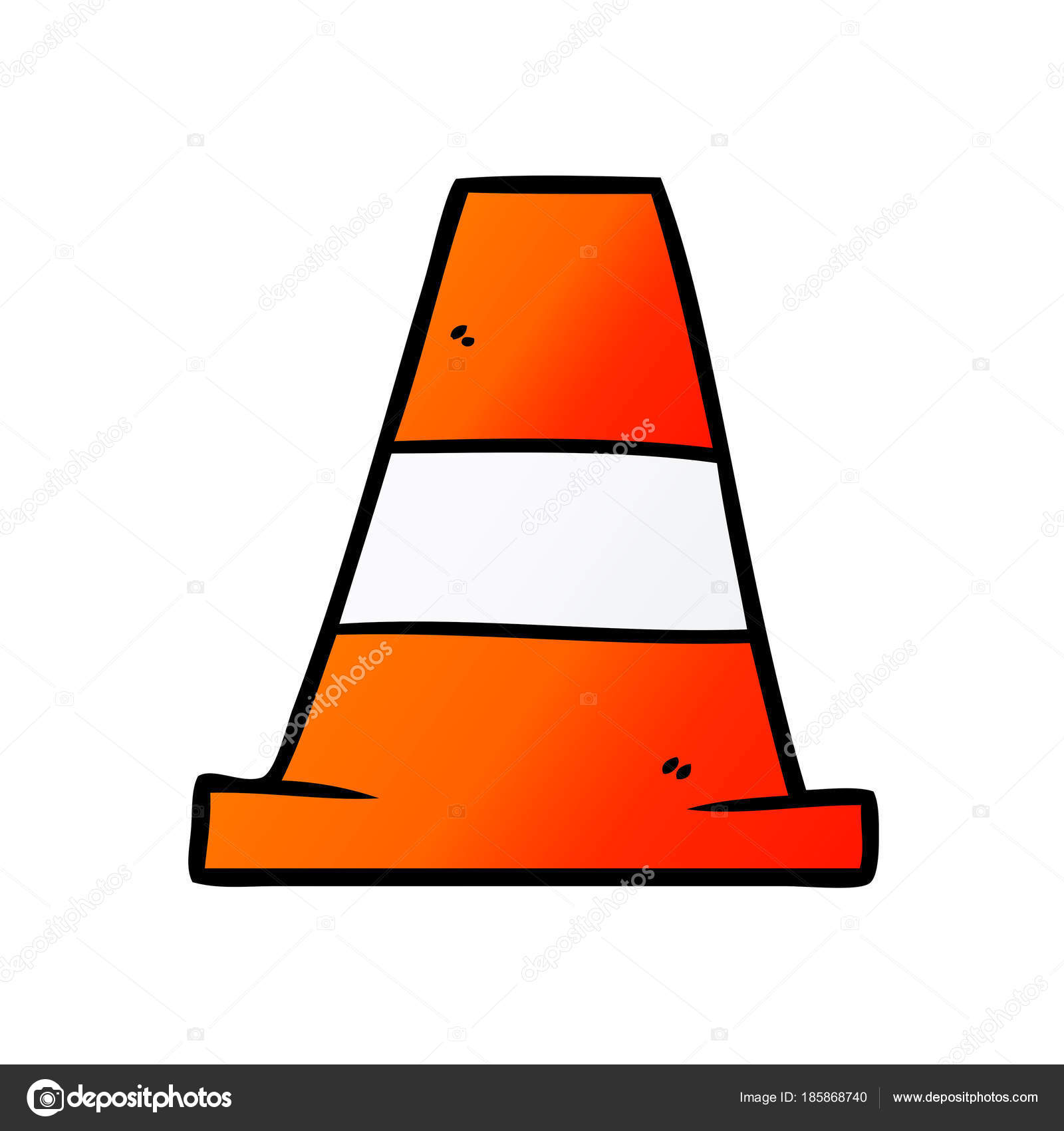 Cartoon Road Traffic Cone Stock Vector by ©lineartestpilot 185868740