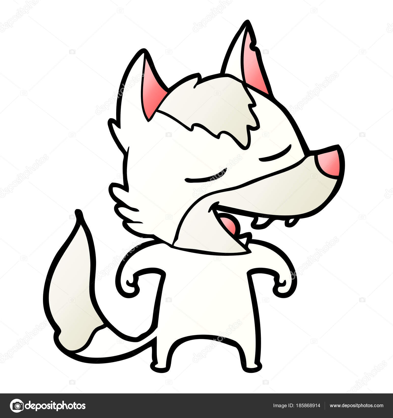 Vector Ilustración Dibujos Animados Lobo Riendo Vector de stock por ...