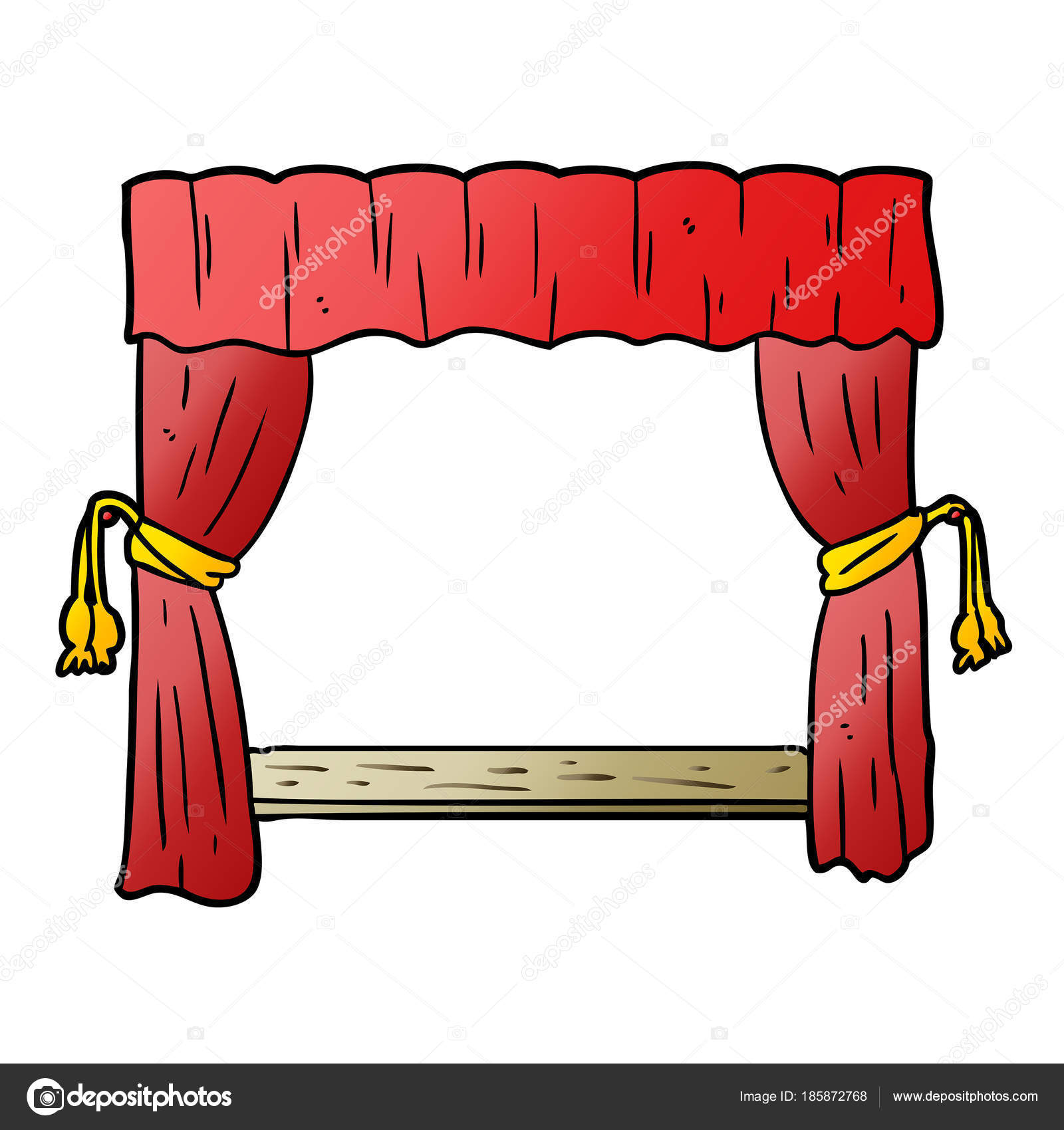 Cortinas Dibujos Animados Que Abren Escenario Vector de stock por ...