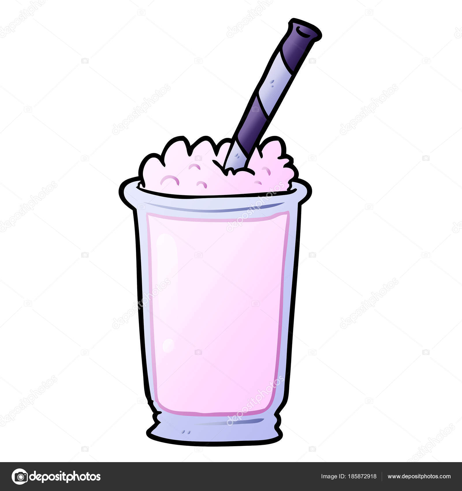 Vector Illustration Cartoon Milkshake Stock Vector Image by ...