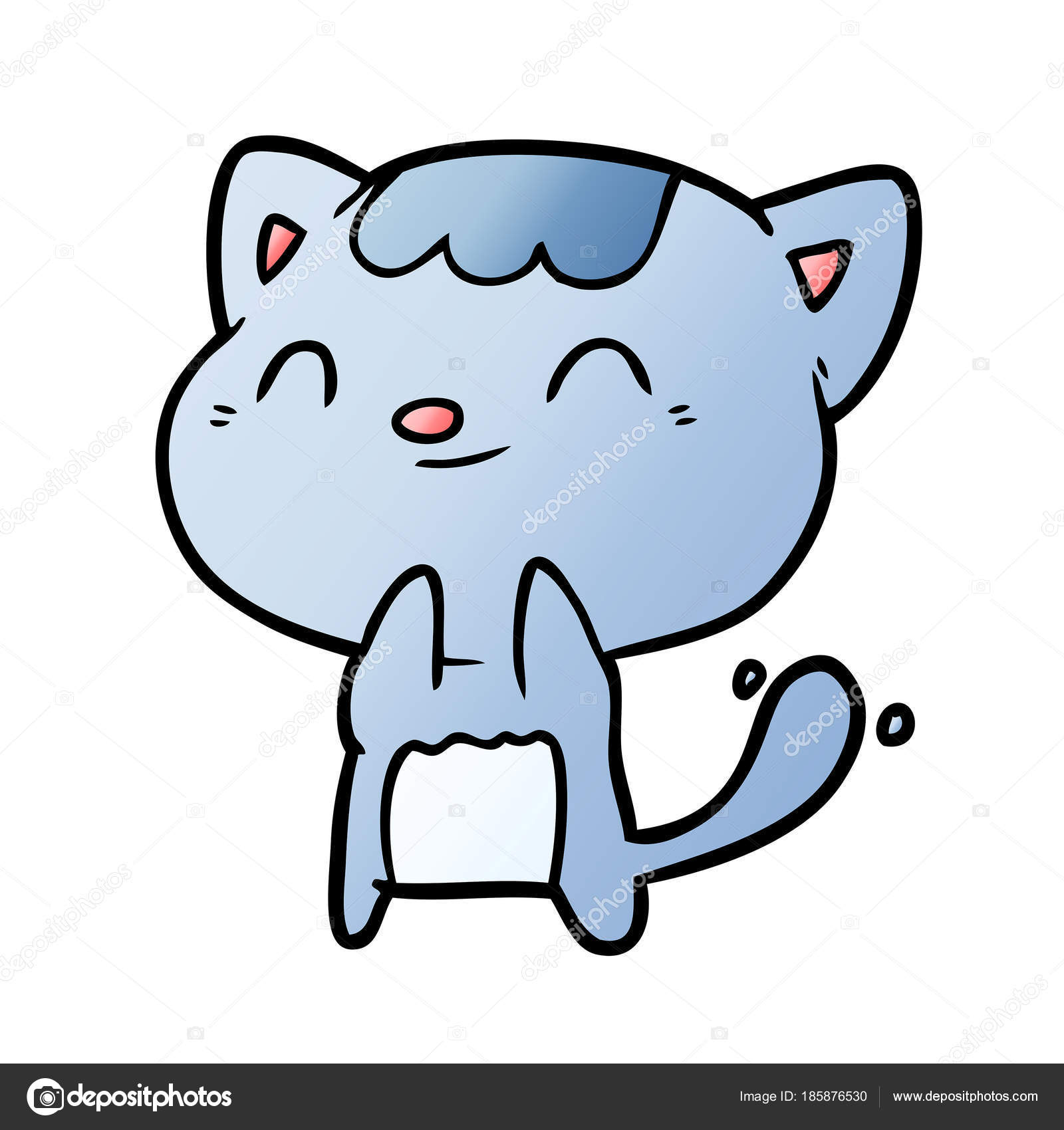 Cute Cartoon Happy Little Cat Stock Vector by ©lineartestpilot 185876530 Cute Cartoon Happy Little Cat Stock Vector by ©lineartestpilot 185876530