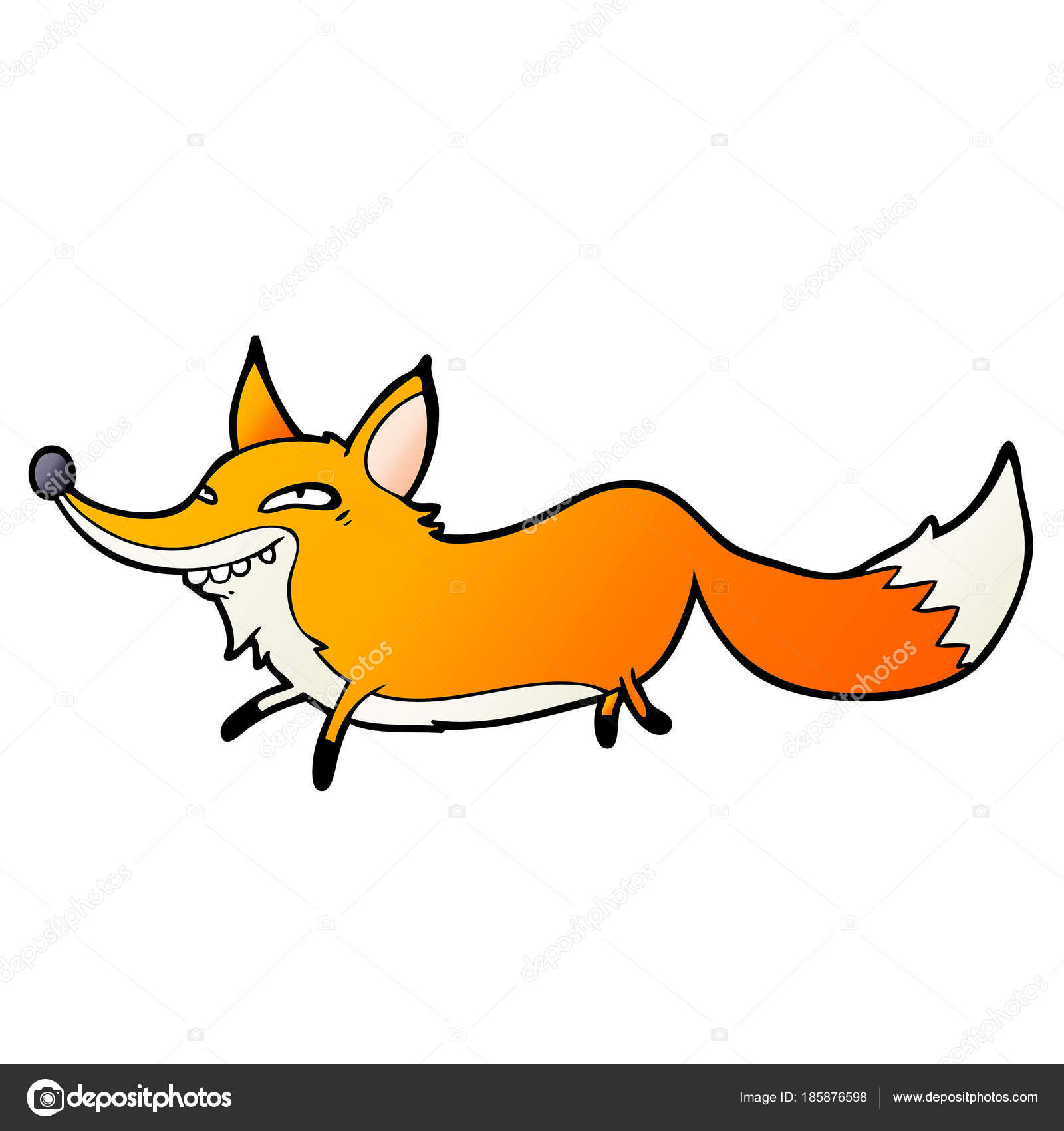 Cute Cartoon Sly Fox Stock Illustration by ©lineartestpilot #185876598