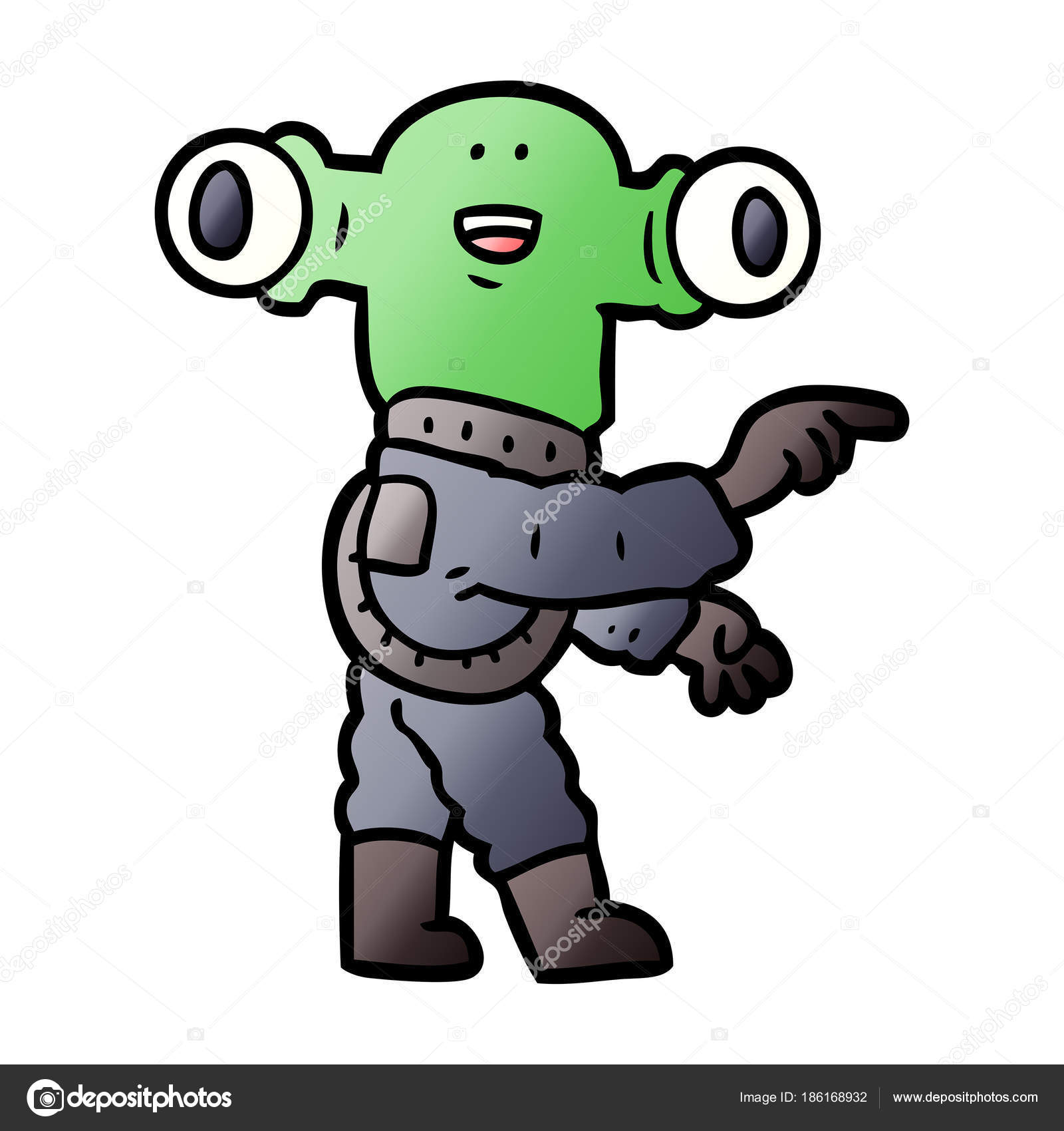 Friendly Cartoon Alien Pointing Stock Vector Image by ©lineartestpilot ...