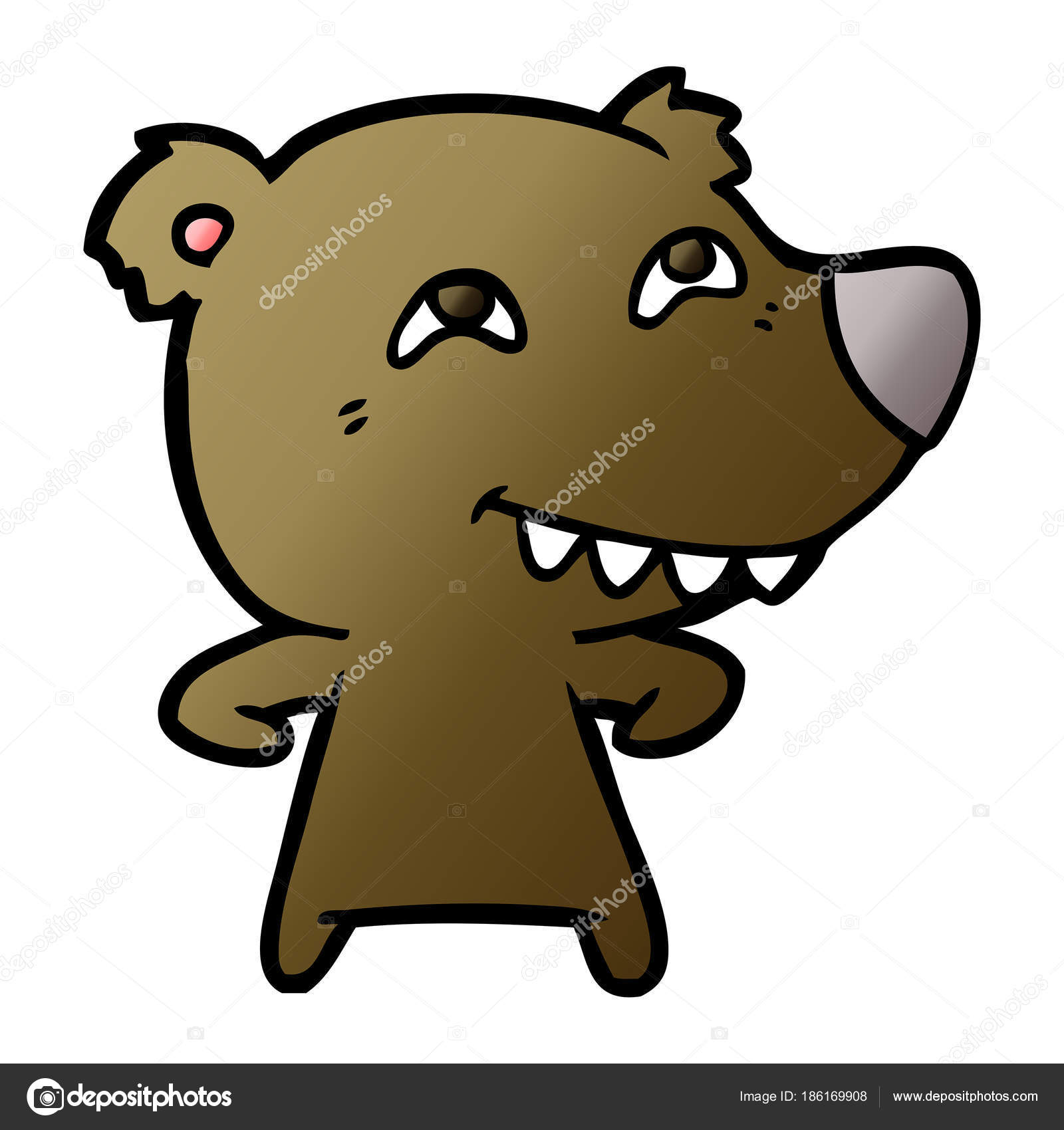 Cartoon Bear Showing Teeth Stock Vector by ©lineartestpilot 186169908