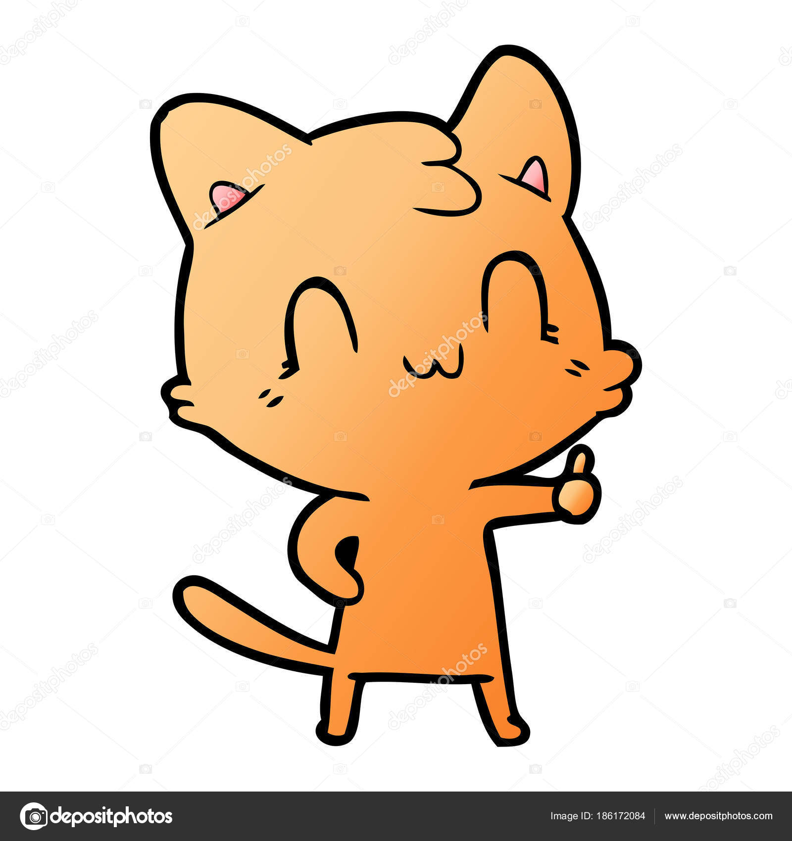 Vector Illustration Cartoon Happy Cat Stock Vector by ©lineartestpilot ...