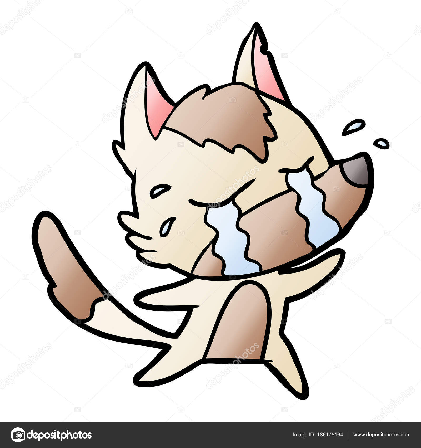 Vector Illustration Cartoon Crying Wolf Stock Vector by ...