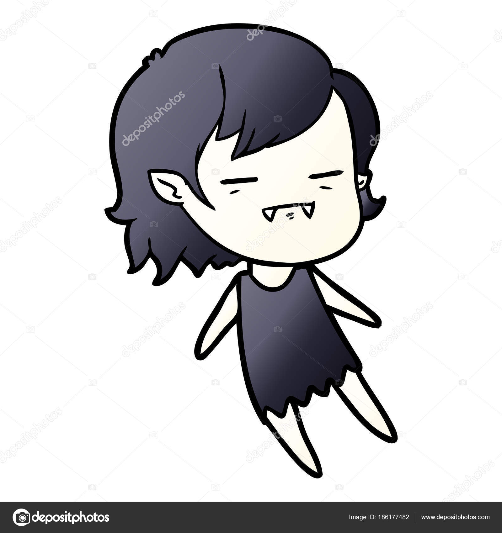 Cartoon Undead Vampire Girl Flying Stock Vector by ©lineartestpilot ...
