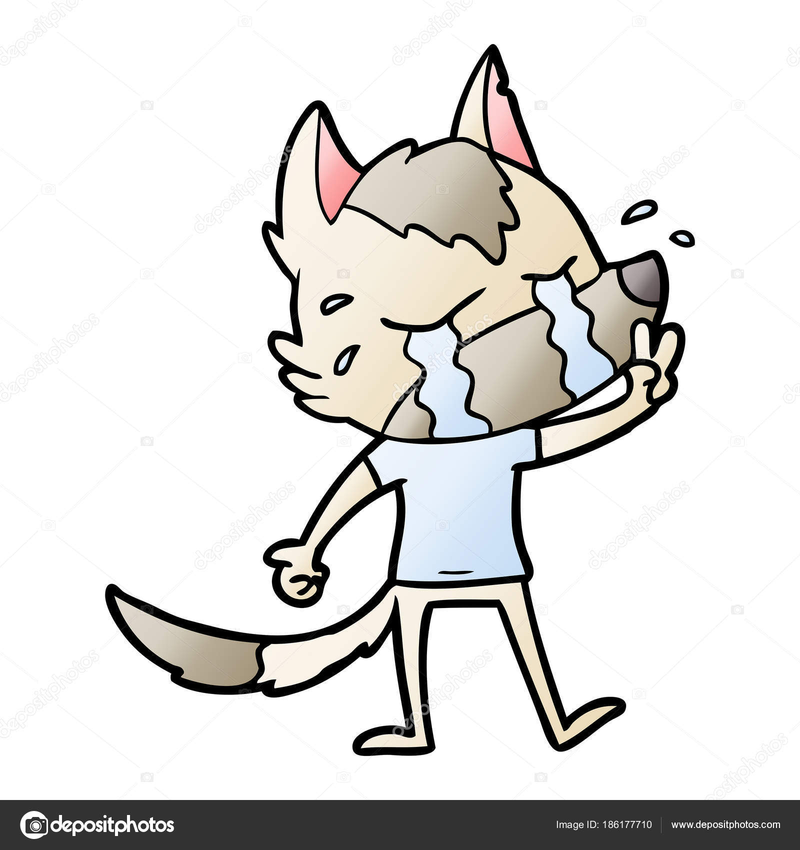 Vector Illustration Cartoon Crying Wolf Stock Vector by ...