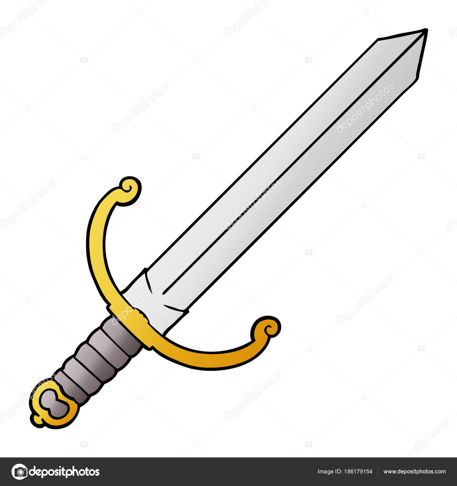 Ilustrasi Vektor Dari Pedang Kartun Vektor Stok oleh ©lineartestpilot ...