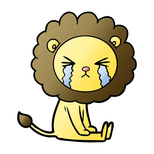 Vector Ilustración Dibujos Animados Llorando León Vector de stock por ...