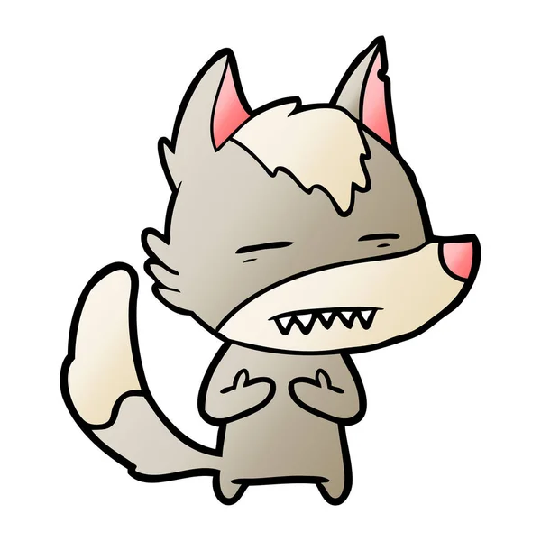 Cartoon Wolf Showing Teeth Stock Vector by ©lineartestpilot 186170294